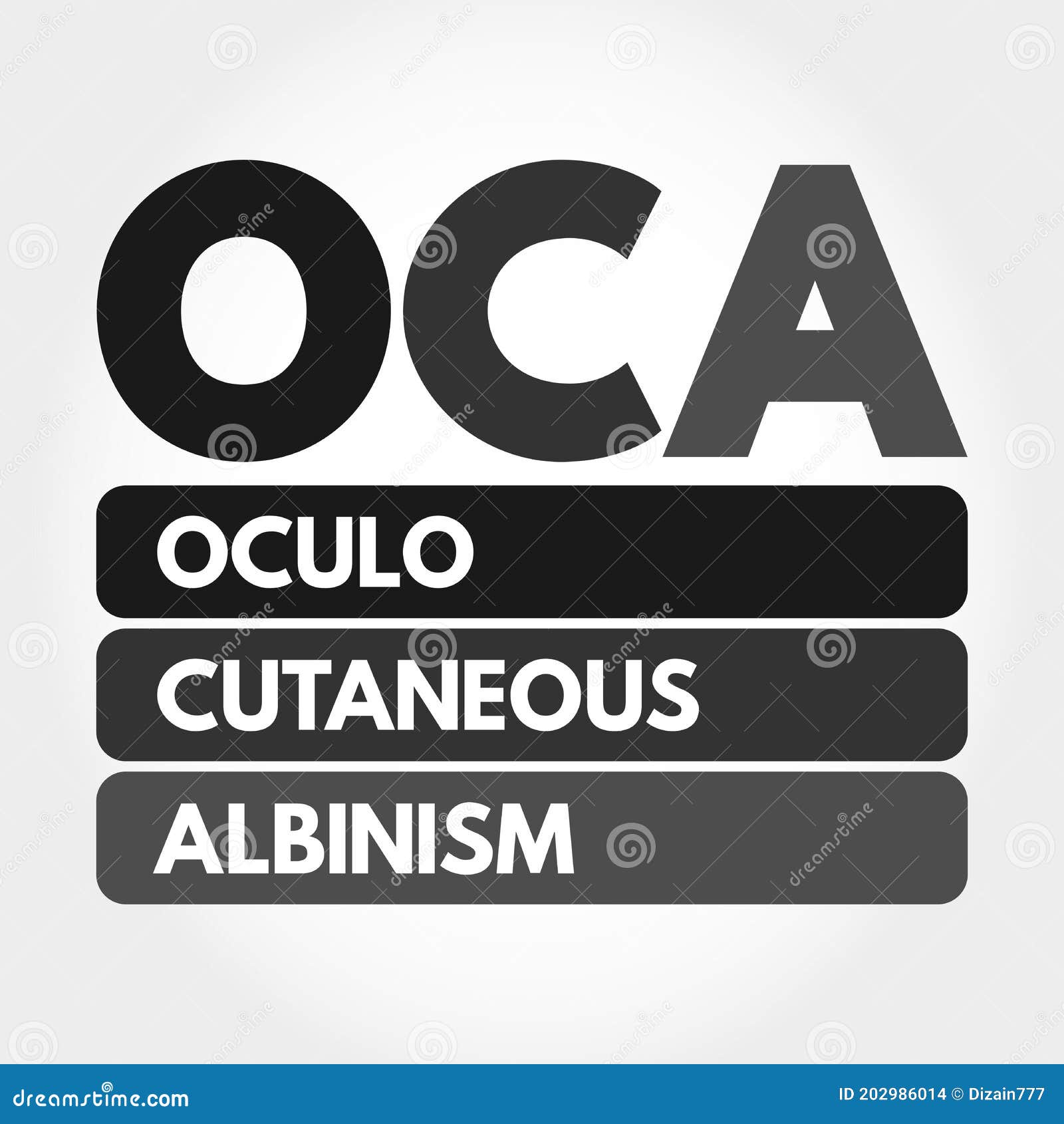 OCA - Oculo Cutaneous Albinism Acronym, Concept Background Royalty-Free ...