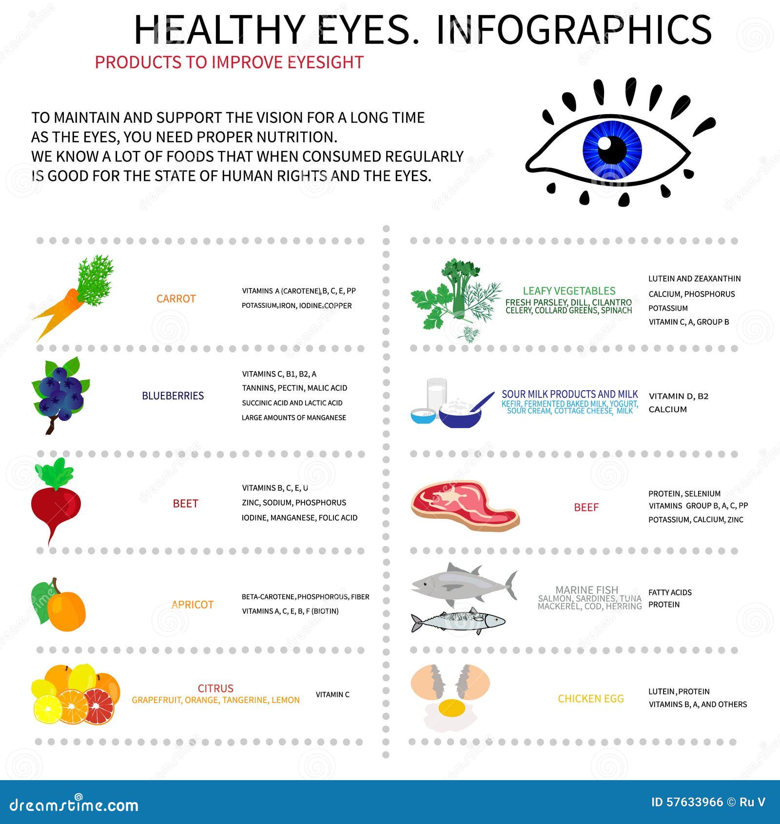 Occhi sani Infografics illustrazione vettoriale. Illustrazione di ...