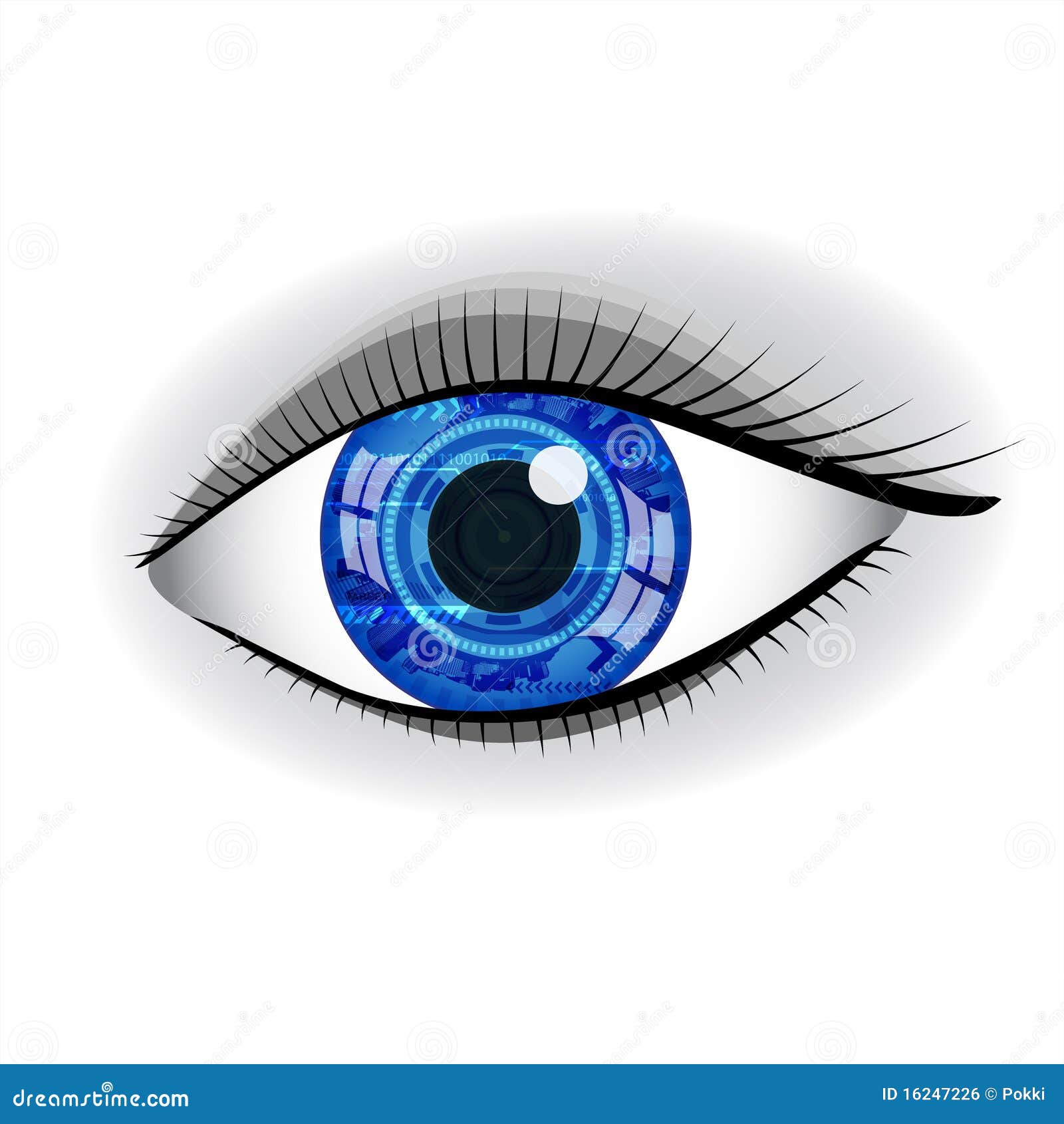 Occhio Blu Umano Di Tecnologia Illustrazione Vettoriale - Illustrazione ...