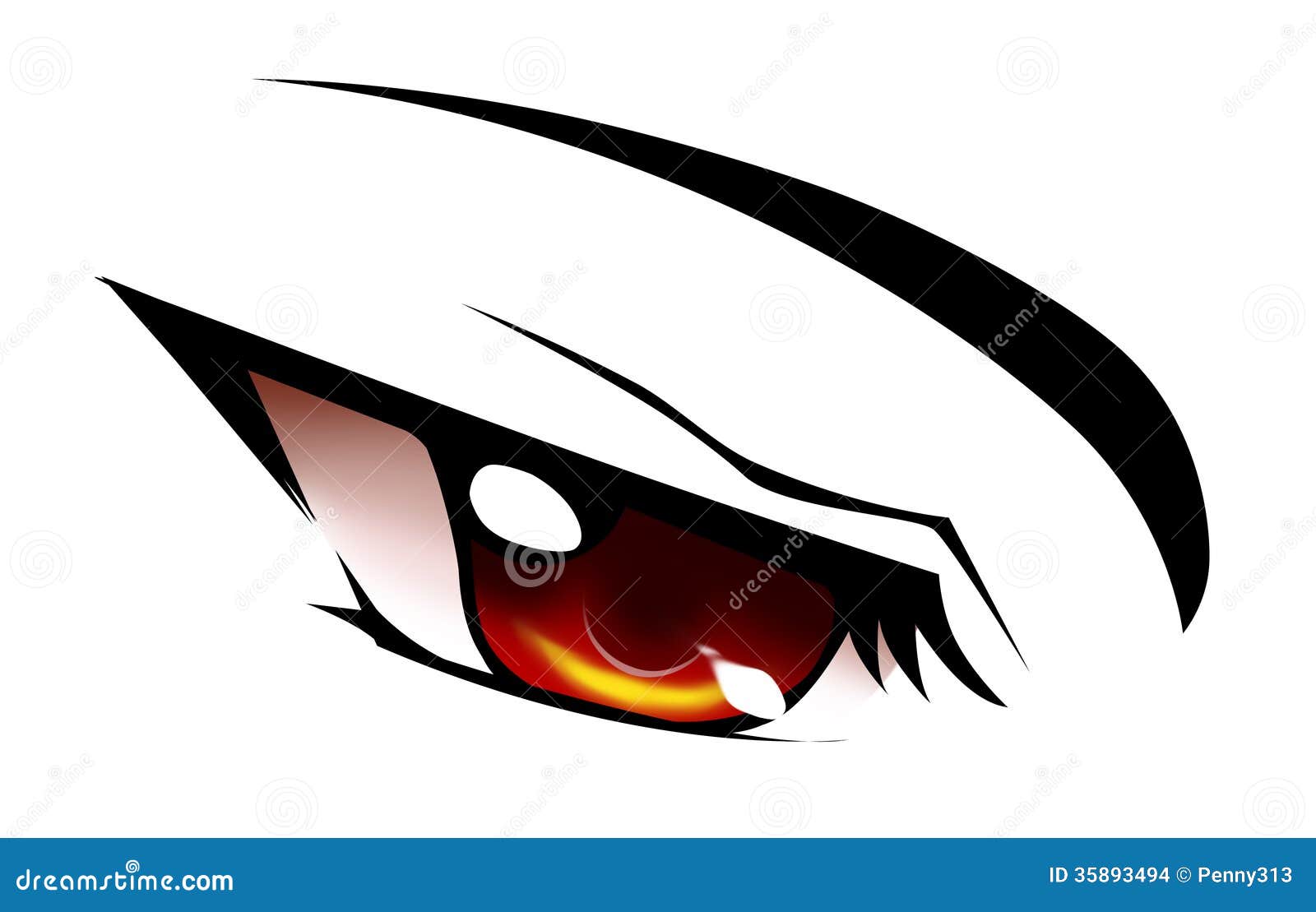 Occhio rosso di anime illustrazione di stock. Illustrazione di carino ...