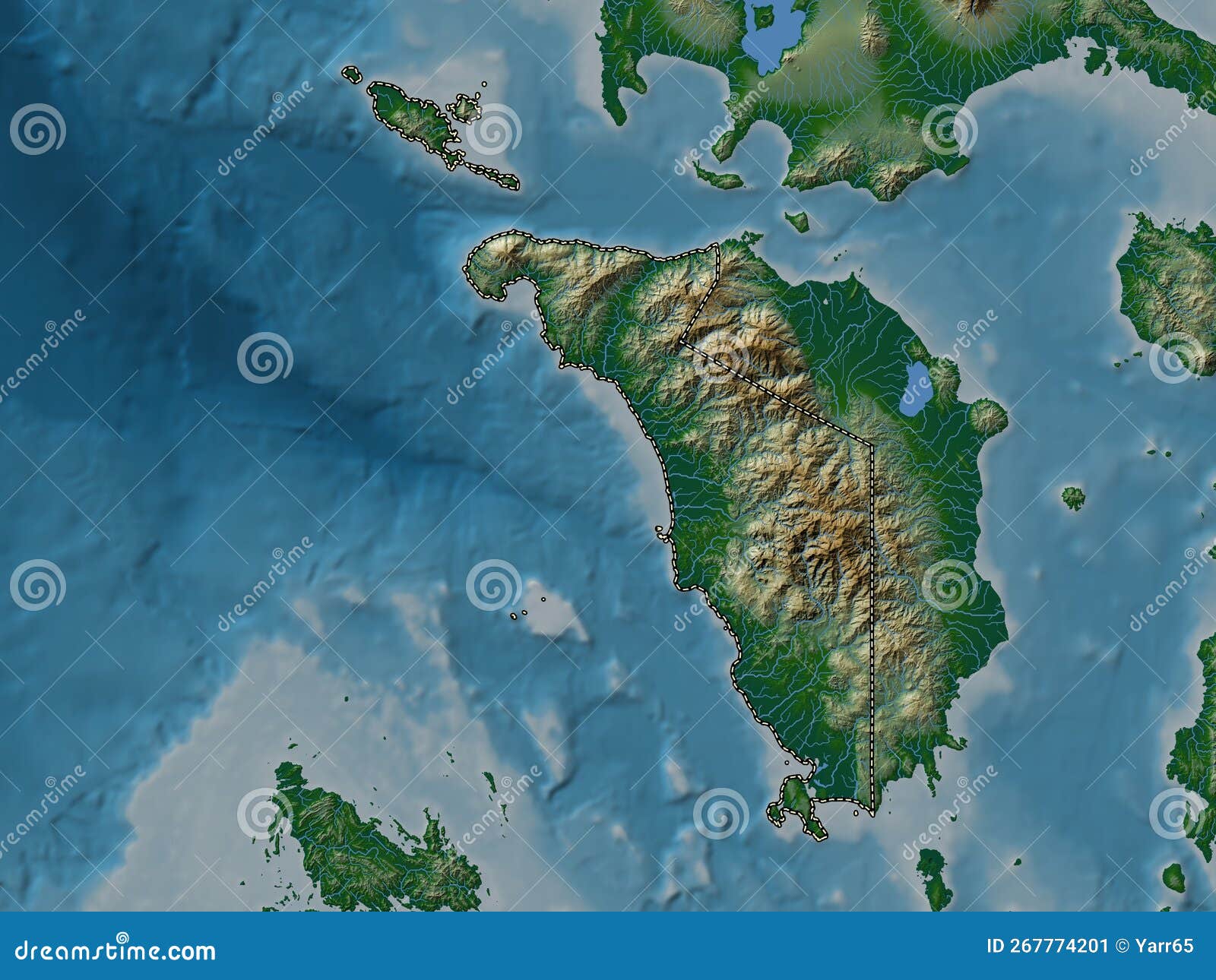 Occidental Mindoro, Philippines. Physical. No Legend Stock Illustration ...