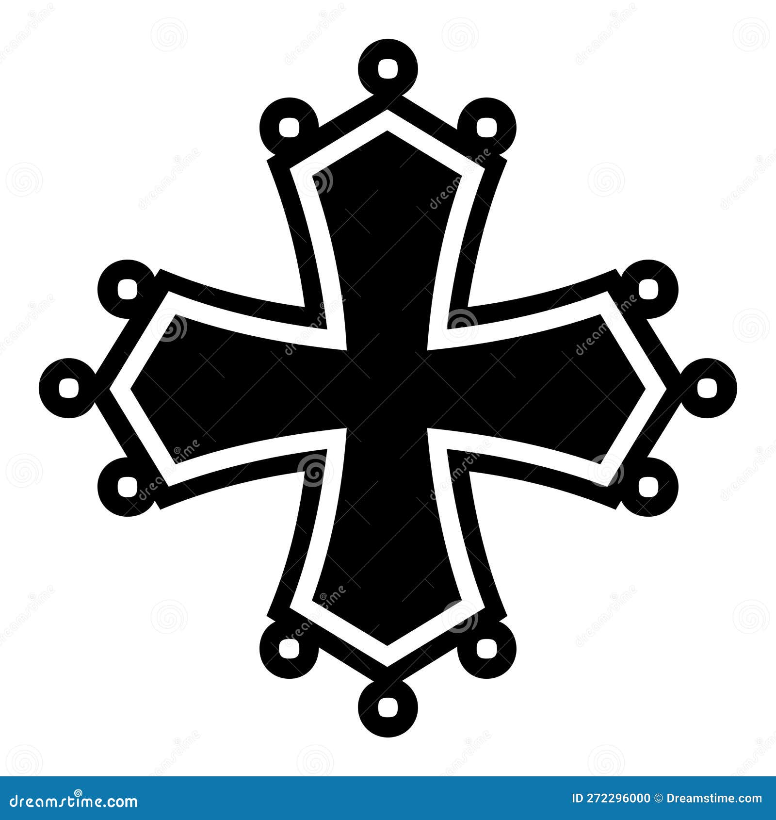 Occitan cross symbol icon stock illustration. Illustration of emblem ...
