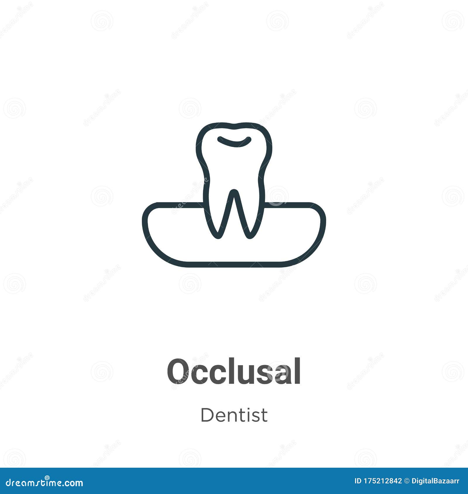 Linear Occlusal Icon From Dentist Outline Collection. Thin Line ...