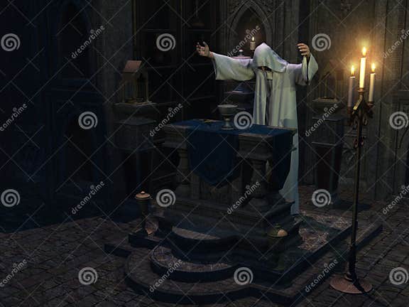 Occult ceremony stock illustration. Illustration of candles - 26635648