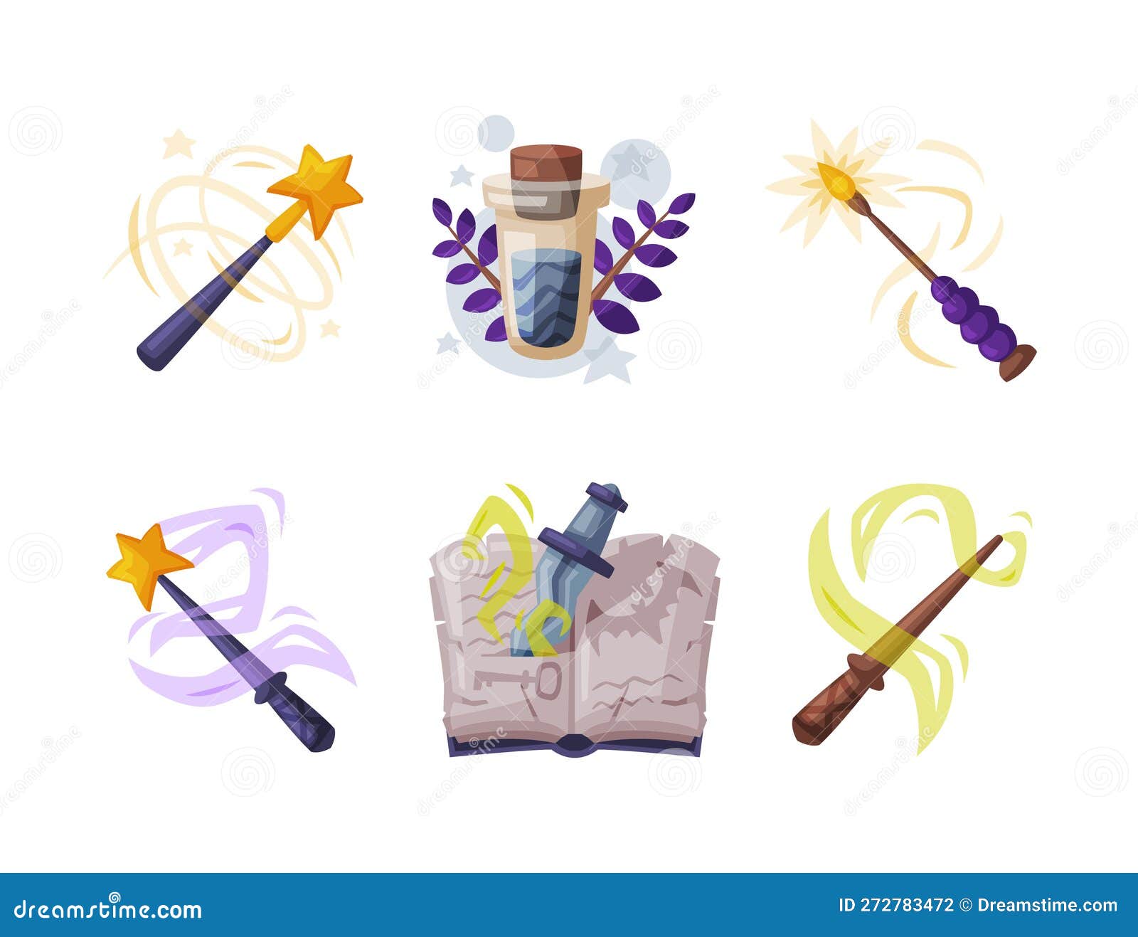 Occult Magic Objects for Mystic Rituals and Witchcraft Vector Set Stock ...