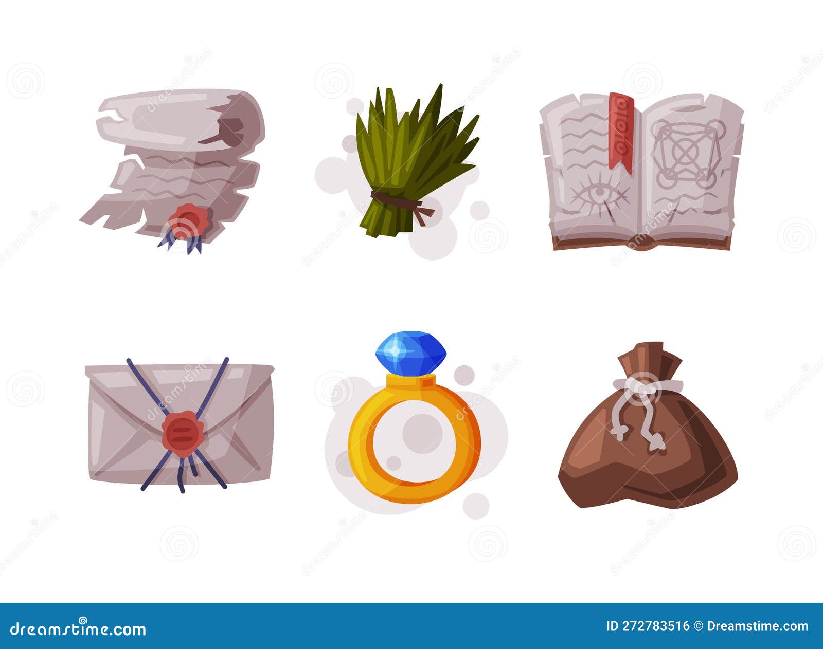 Occult Magic Objects for Mystic Rituals and Witchcraft Vector Set Stock ...