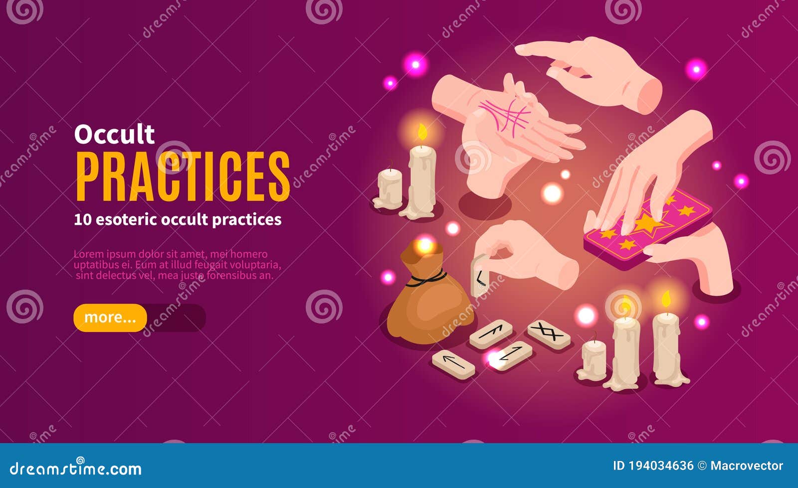 Occult Practices Horizontal Banner Stock Vector - Illustration of ...