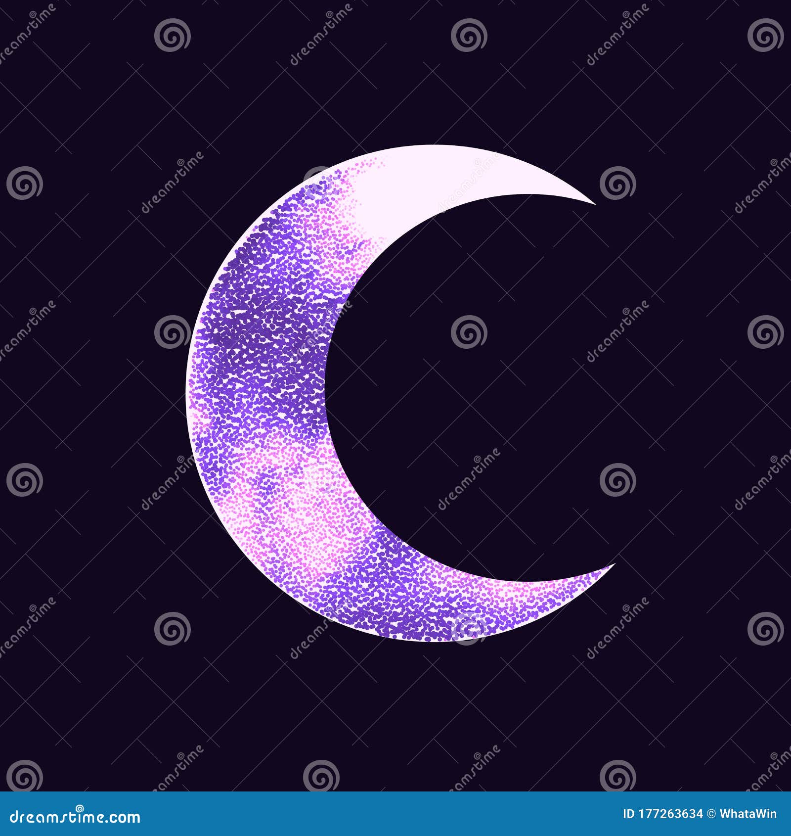 Occult Symbol Moon Isolated on Dark Background. Magic Vector Decorative ...