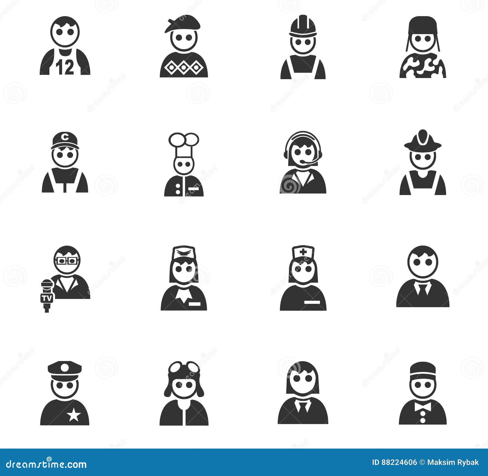 Occupation icon set stock vector. Illustration of isolated - 88224606