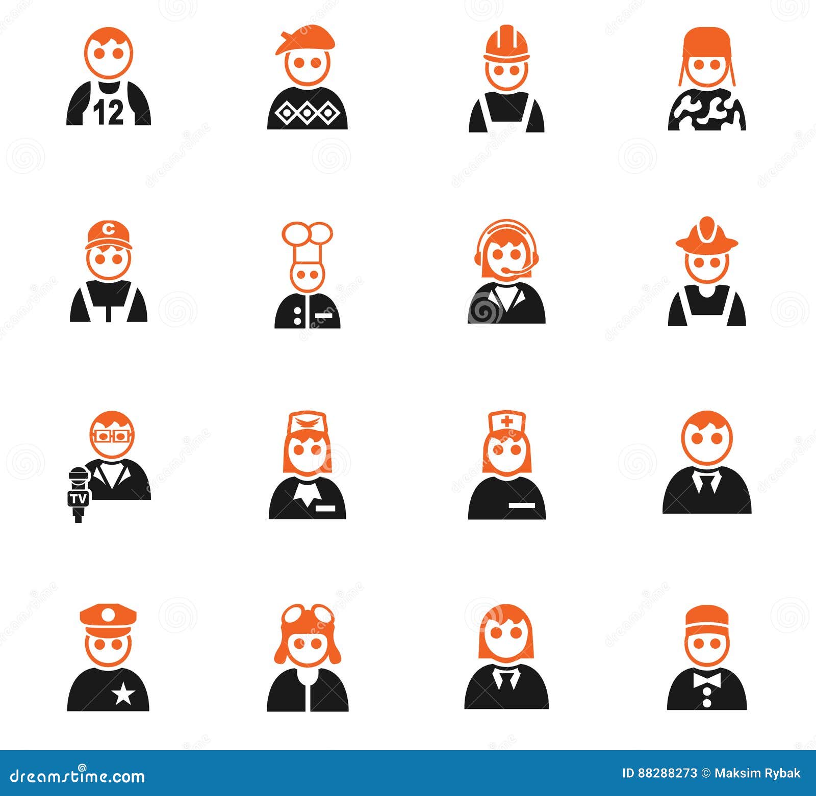 Occupation icon set stock illustration. Illustration of police - 88288273