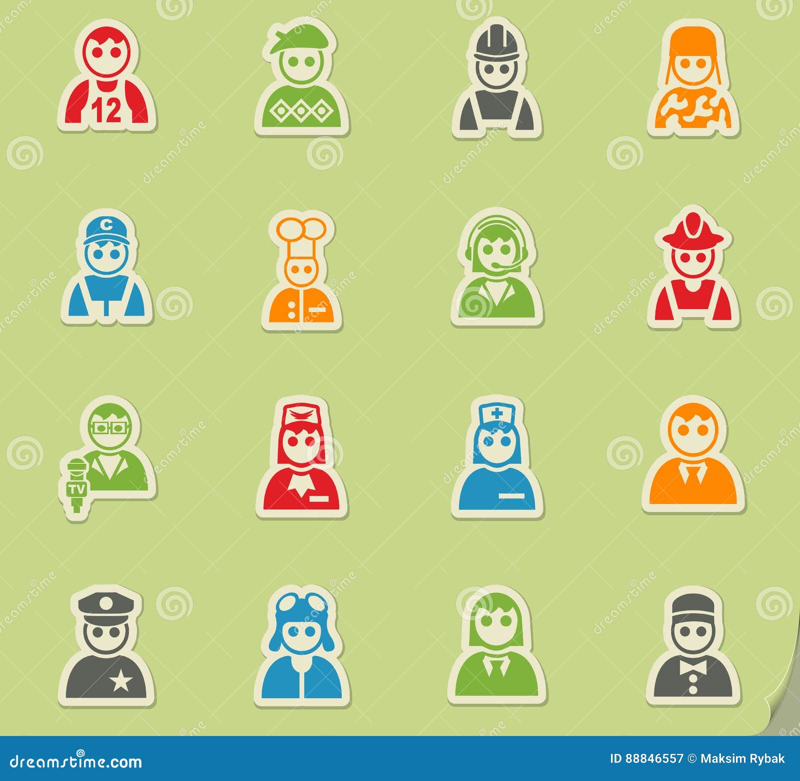 Occupation icon set stock illustration. Illustration of professional ...