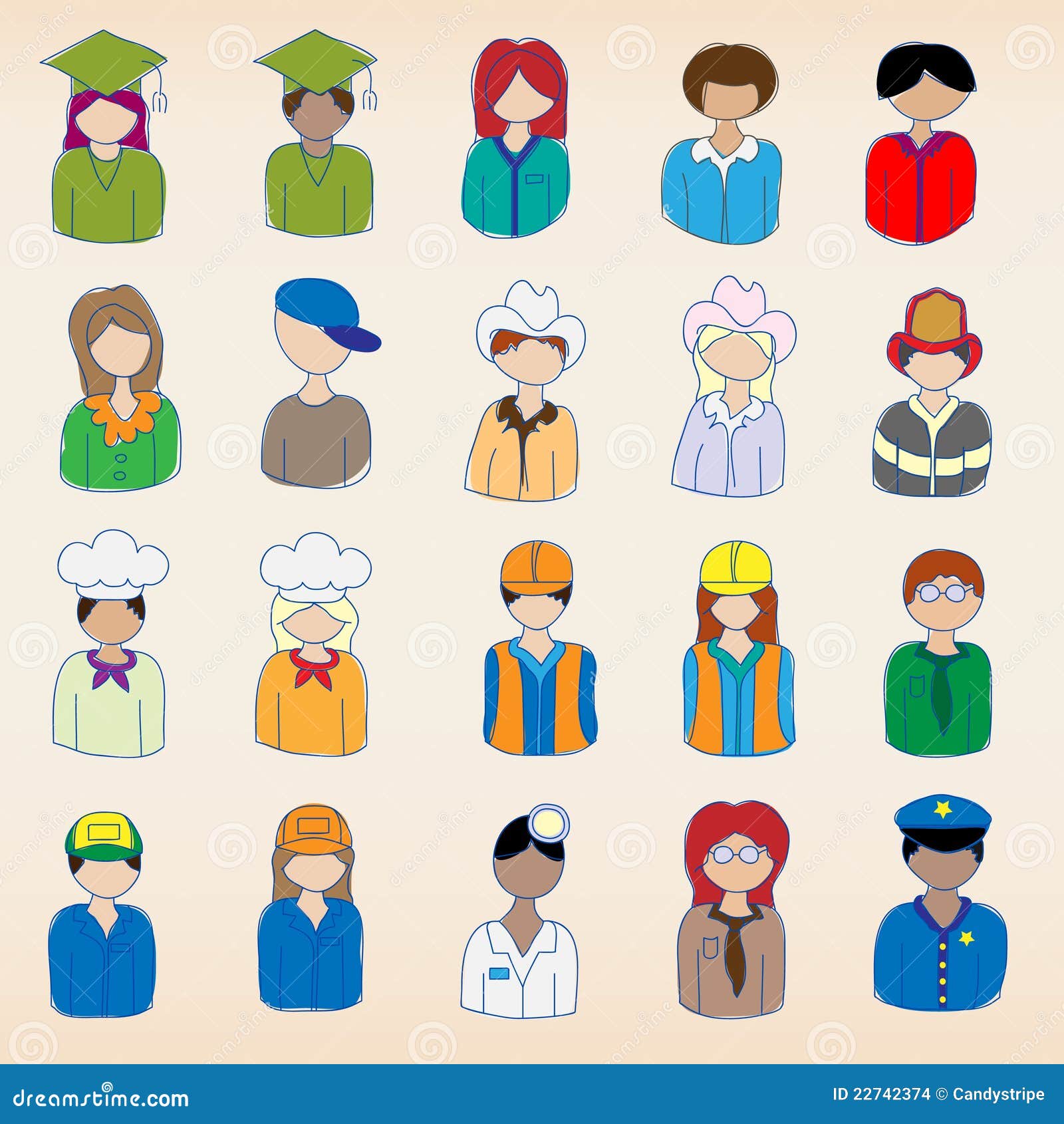 Occupation Icons Cartoon Vector | CartoonDealer.com #28466271