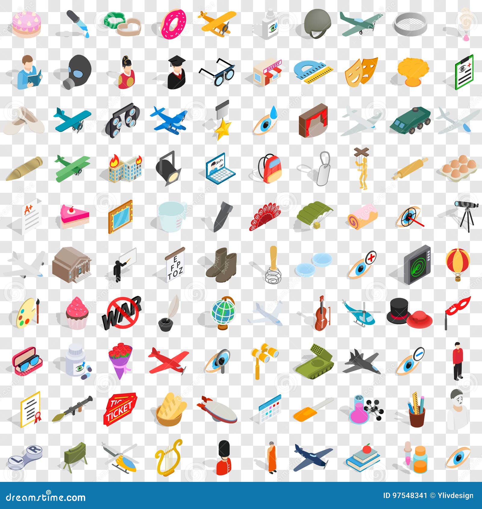 100 Occupation Icons Set, Isometric 3d Style Stock Vector ...