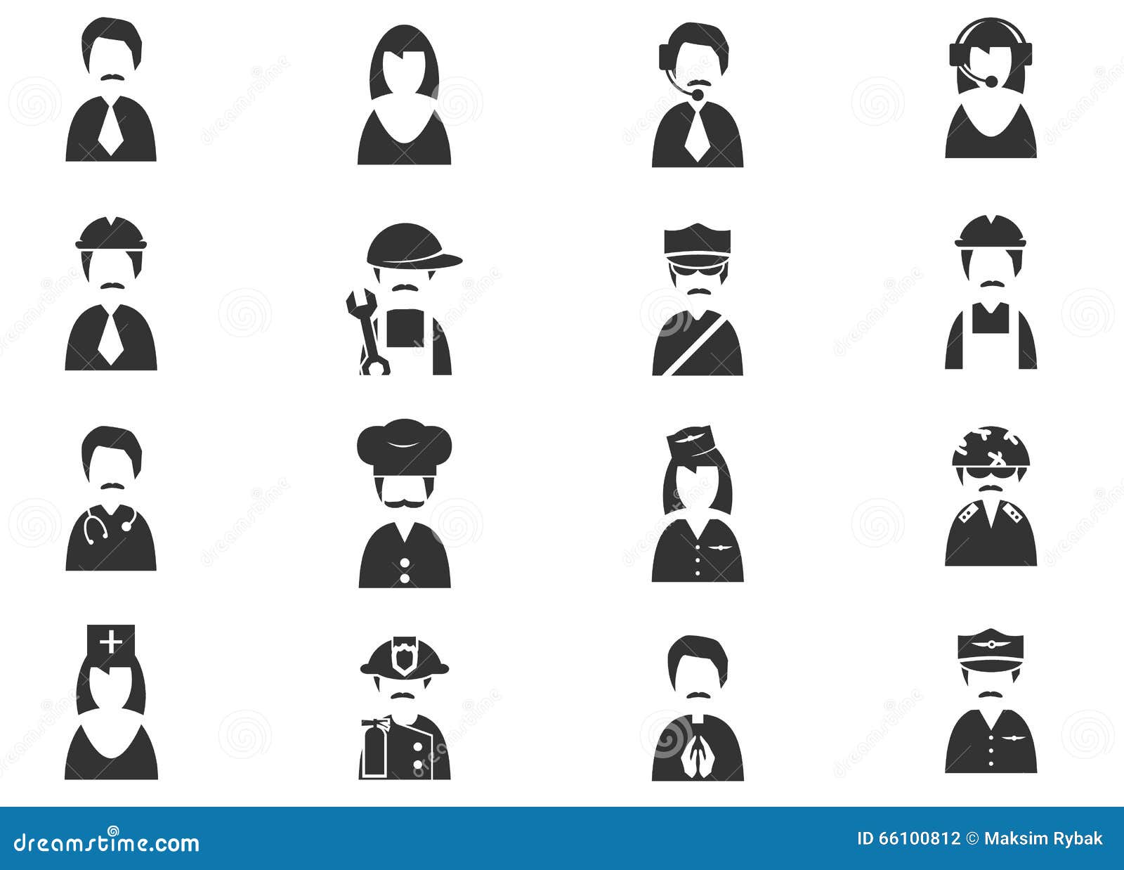 Occupation icons set stock vector. Illustration of business - 66100812