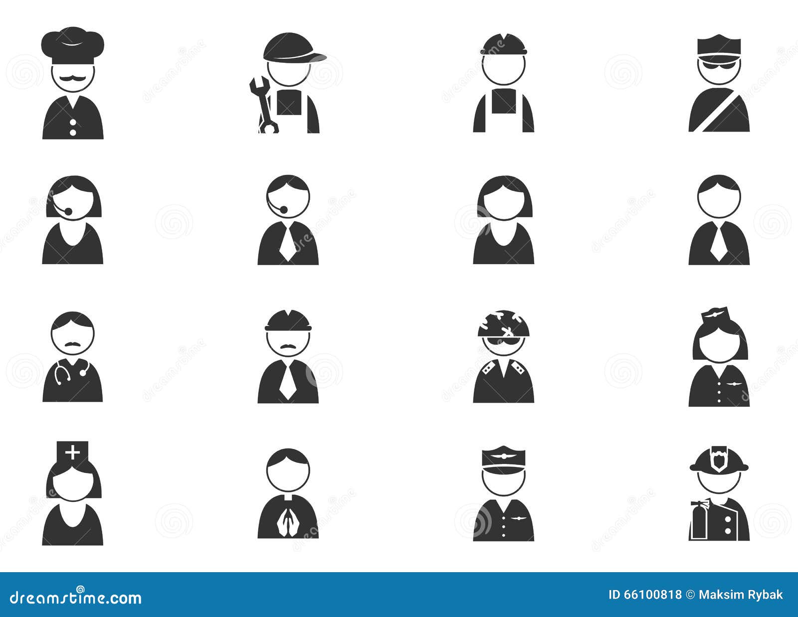 Occupation icons set stock vector. Illustration of sign - 66100818