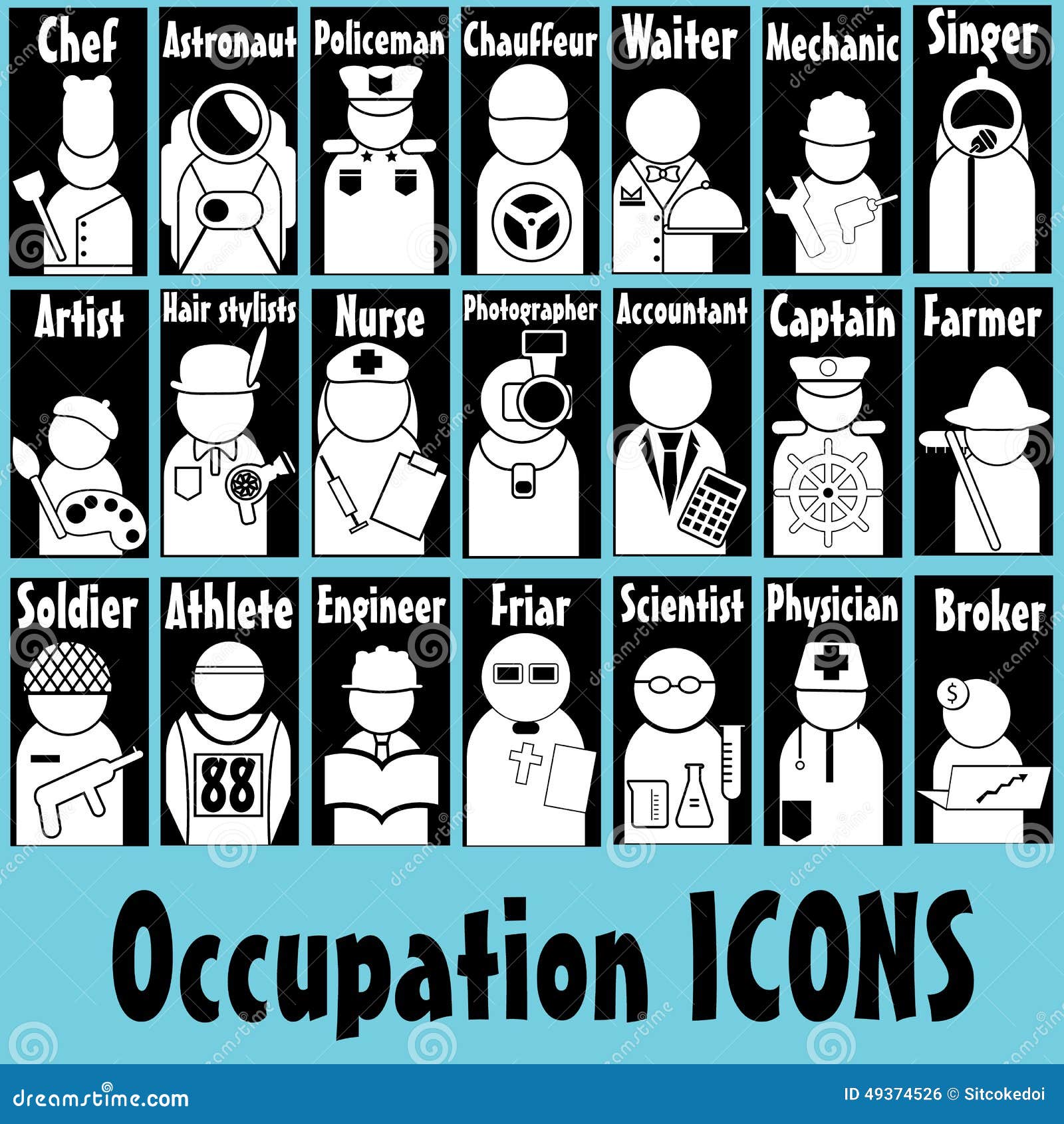 Occupation Icons Cartoon Vector | CartoonDealer.com #28466271