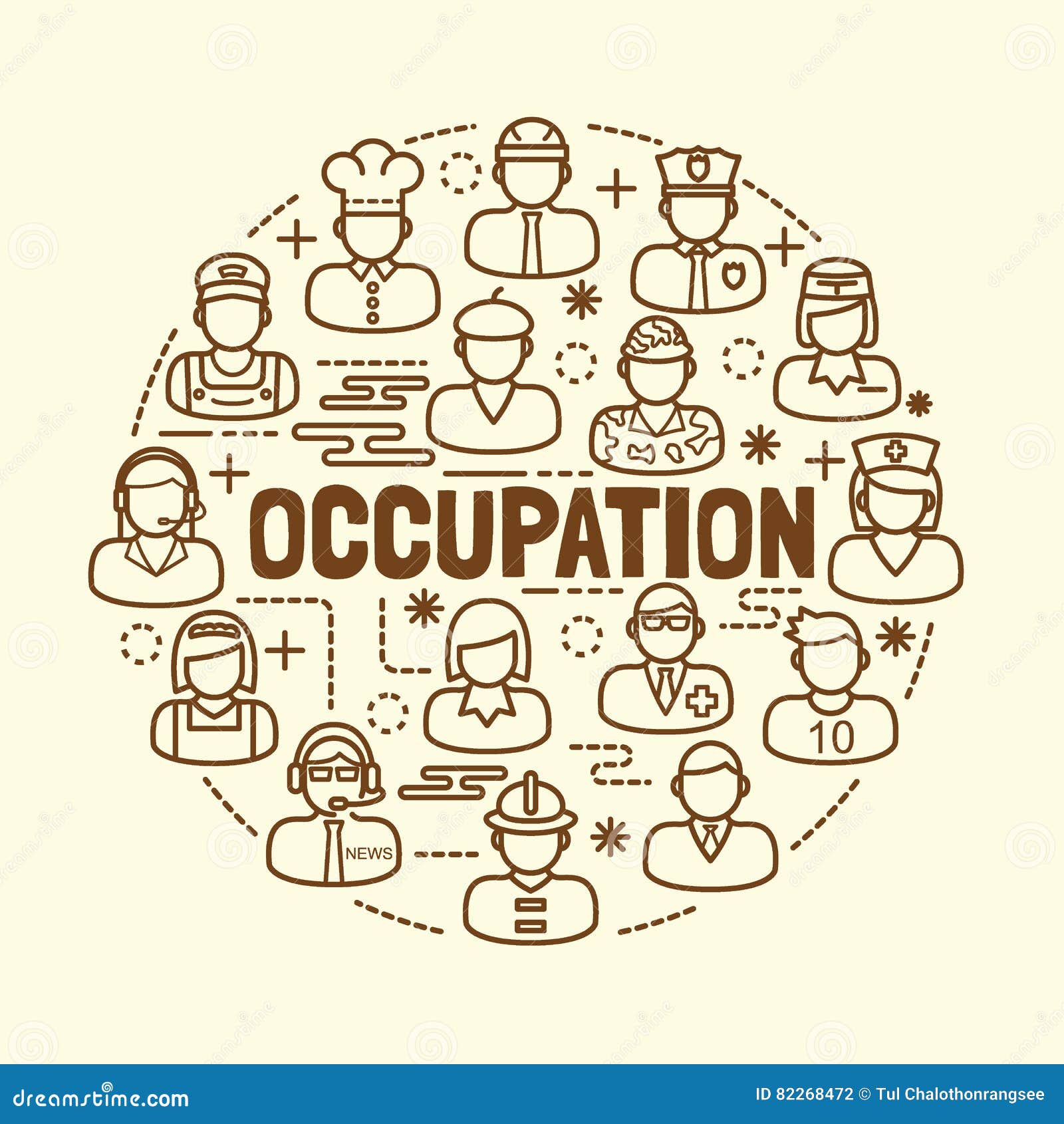 Occupation Minimal Thin Line Icons Set Stock Vector - Illustration of ...