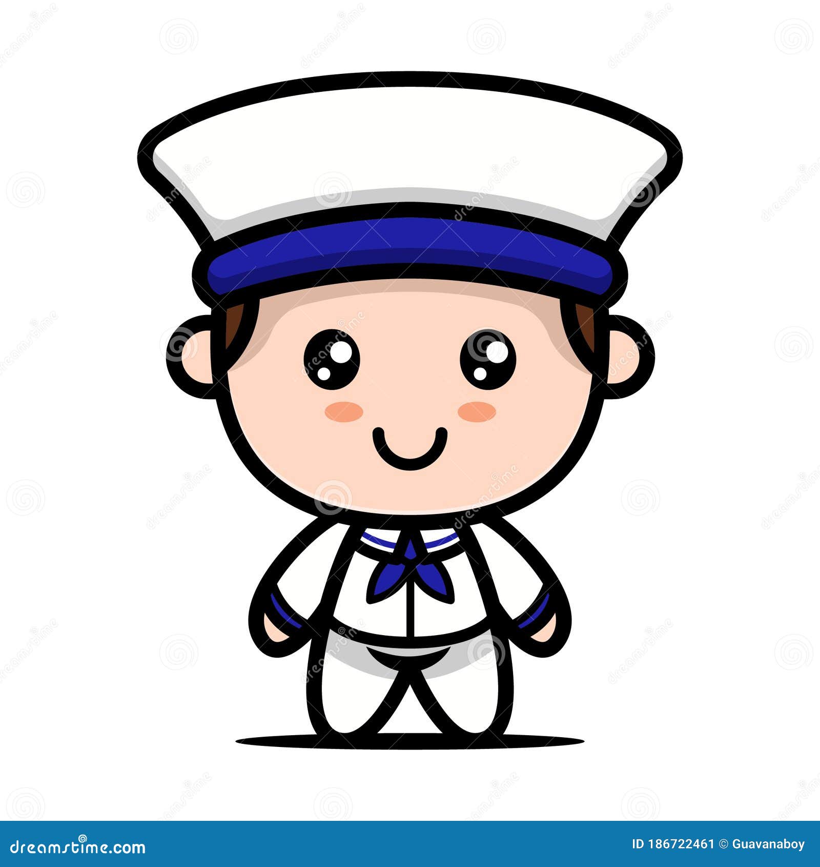 Cute Sailor Mascot Design Illustration Chibi Stock Vector ...