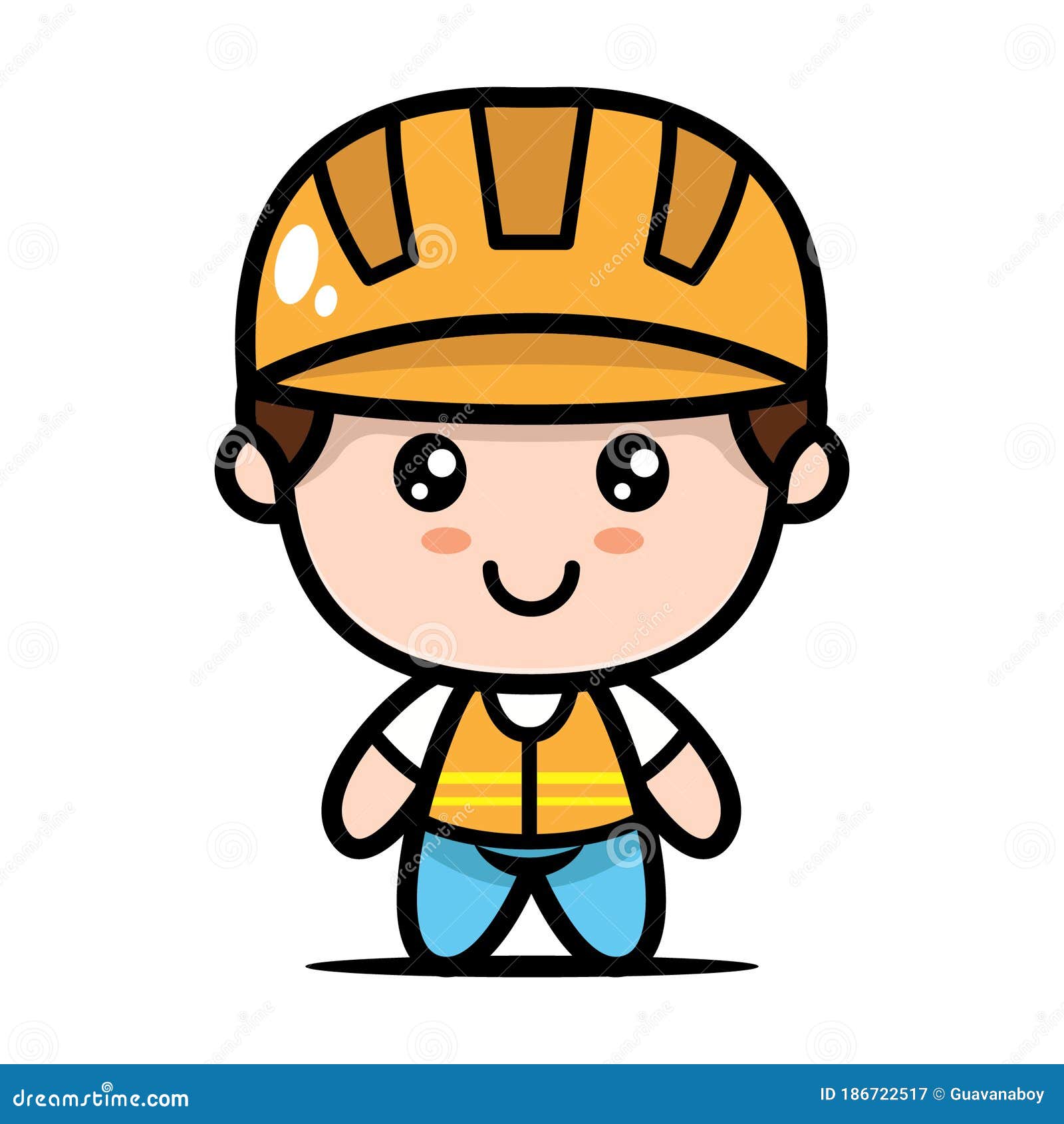 Cute Engineer Mascot Design Illustration Kawaii Stock Vector ...