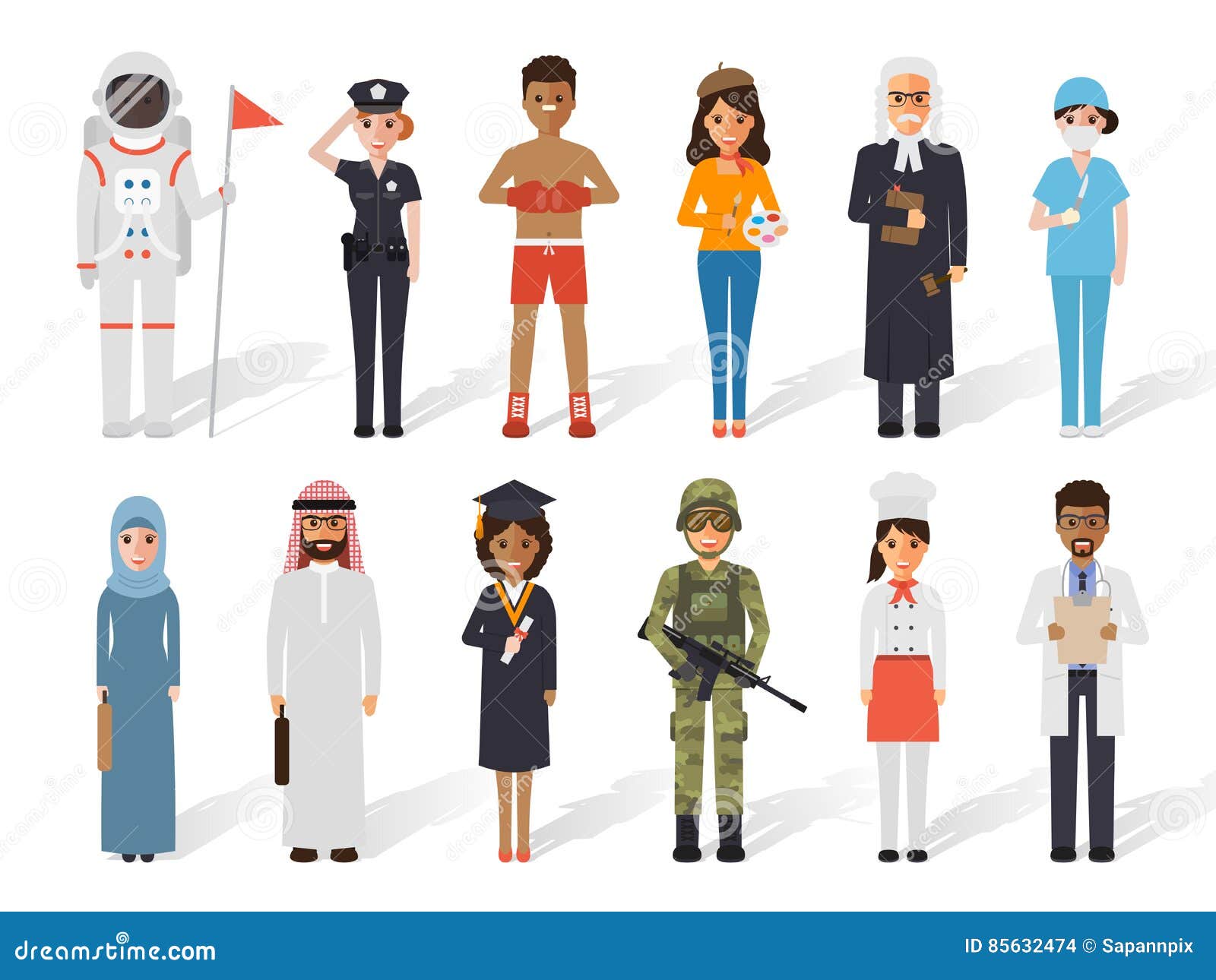 Occupation Set Diverse Stock Illustrations – 812 Occupation Set Diverse ...