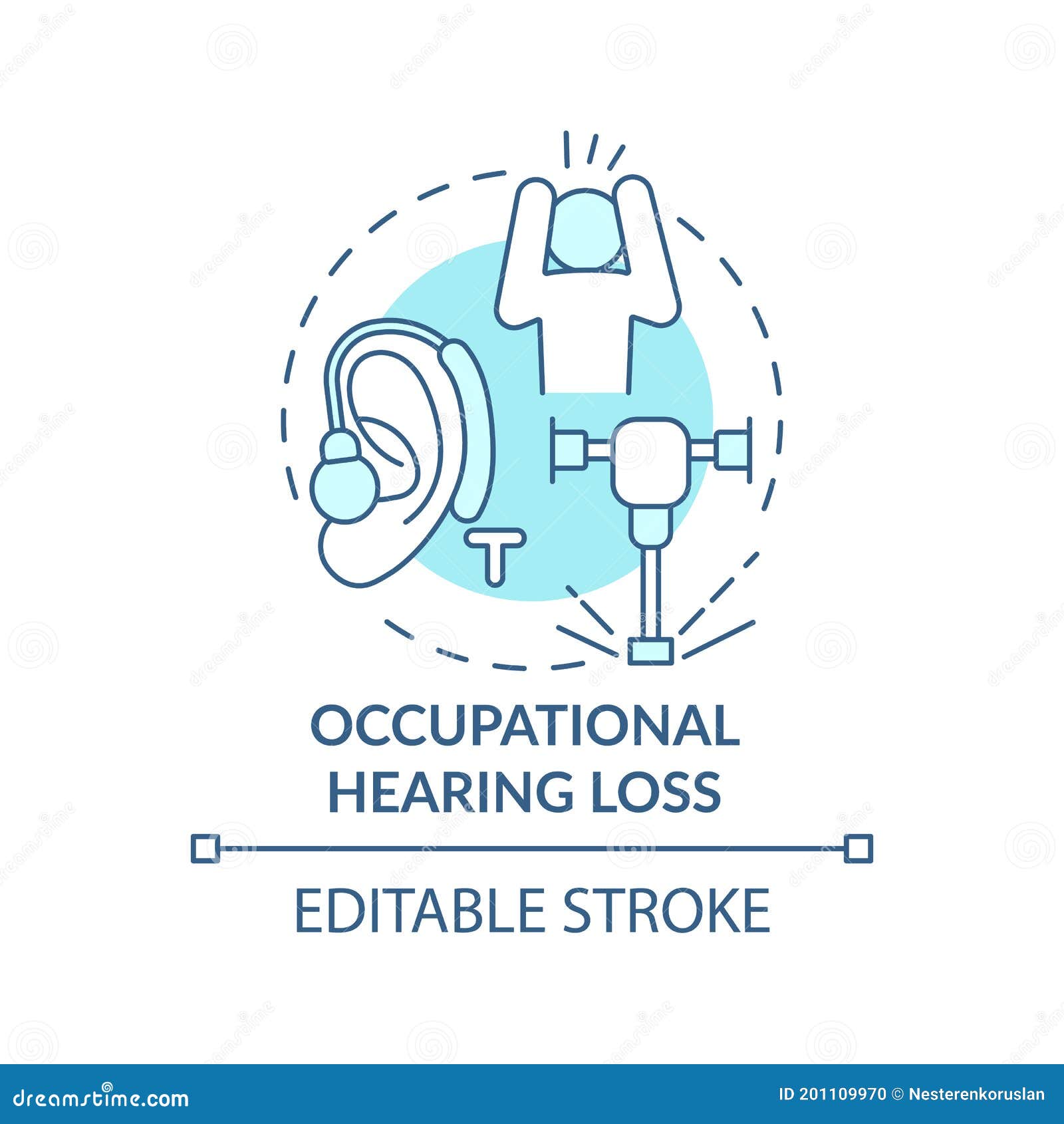 Occupational Hearing Loss Concept Icon Stock Vector - Illustration of ...