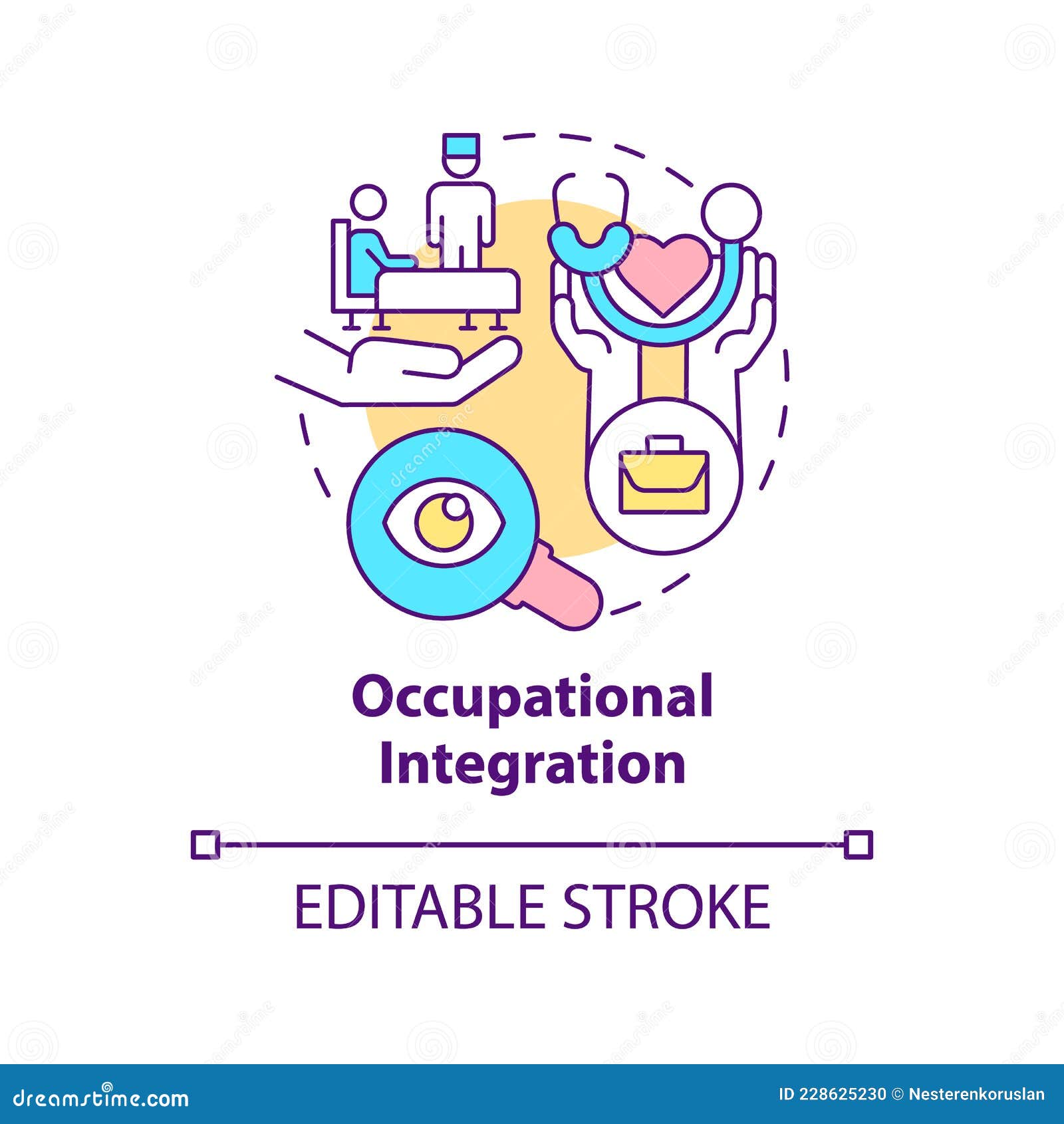 Occupational Integration Concept Icon Stock Vector - Illustration of ...