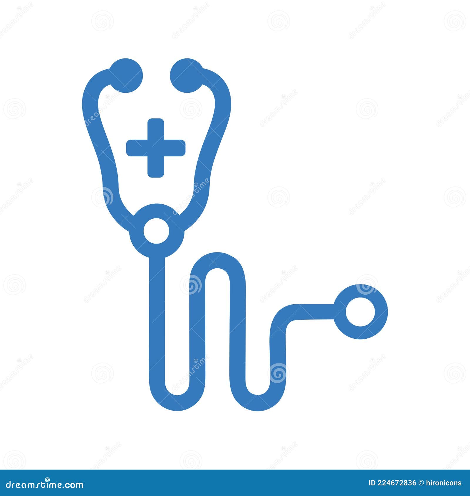 Occupational Medicine, Stethoscope Icon. Blue Color Design Stock Vector ...