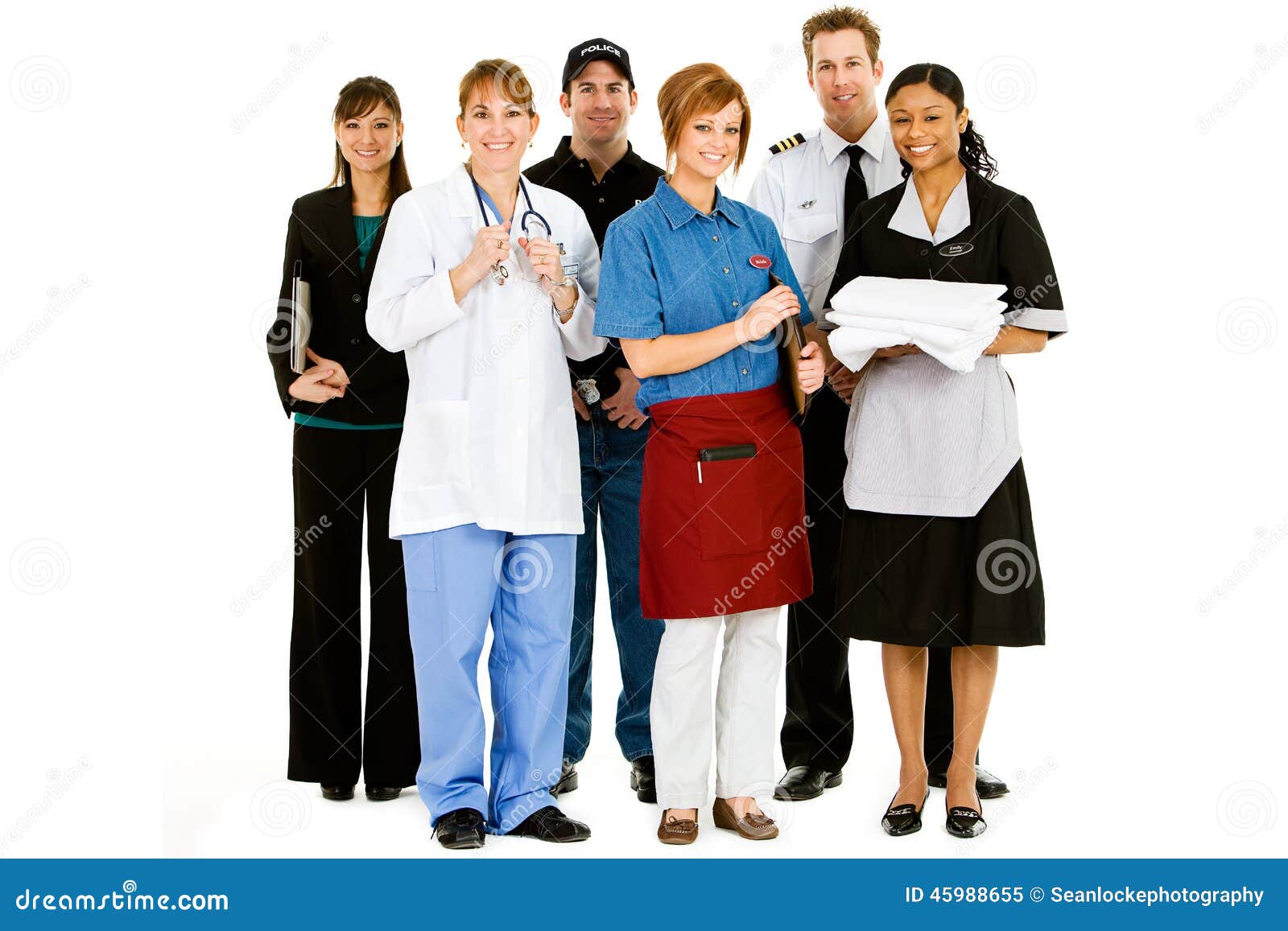 Occupations: stock image. Image of looking, server, cheerful - 45988655