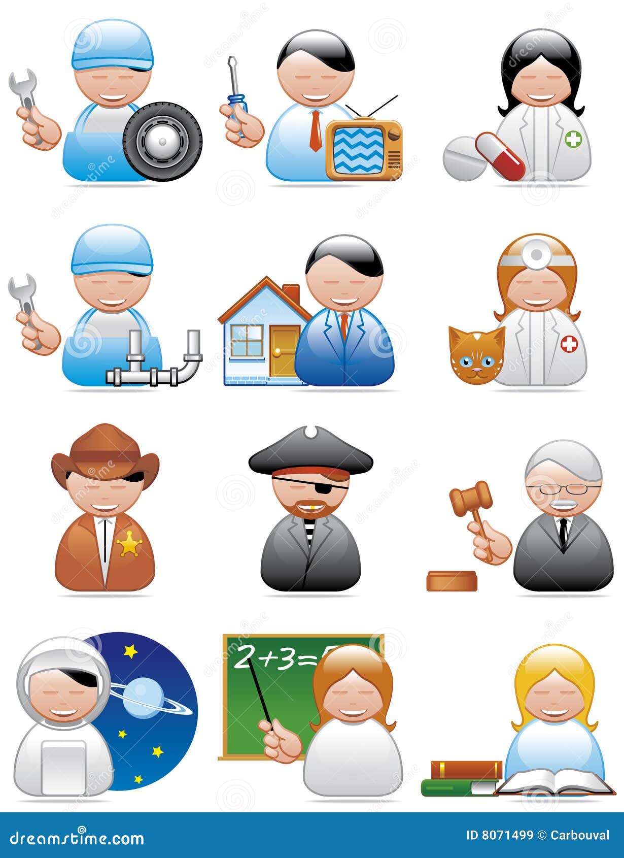 Occupations icons stock vector. Illustration of icon, work - 8071499