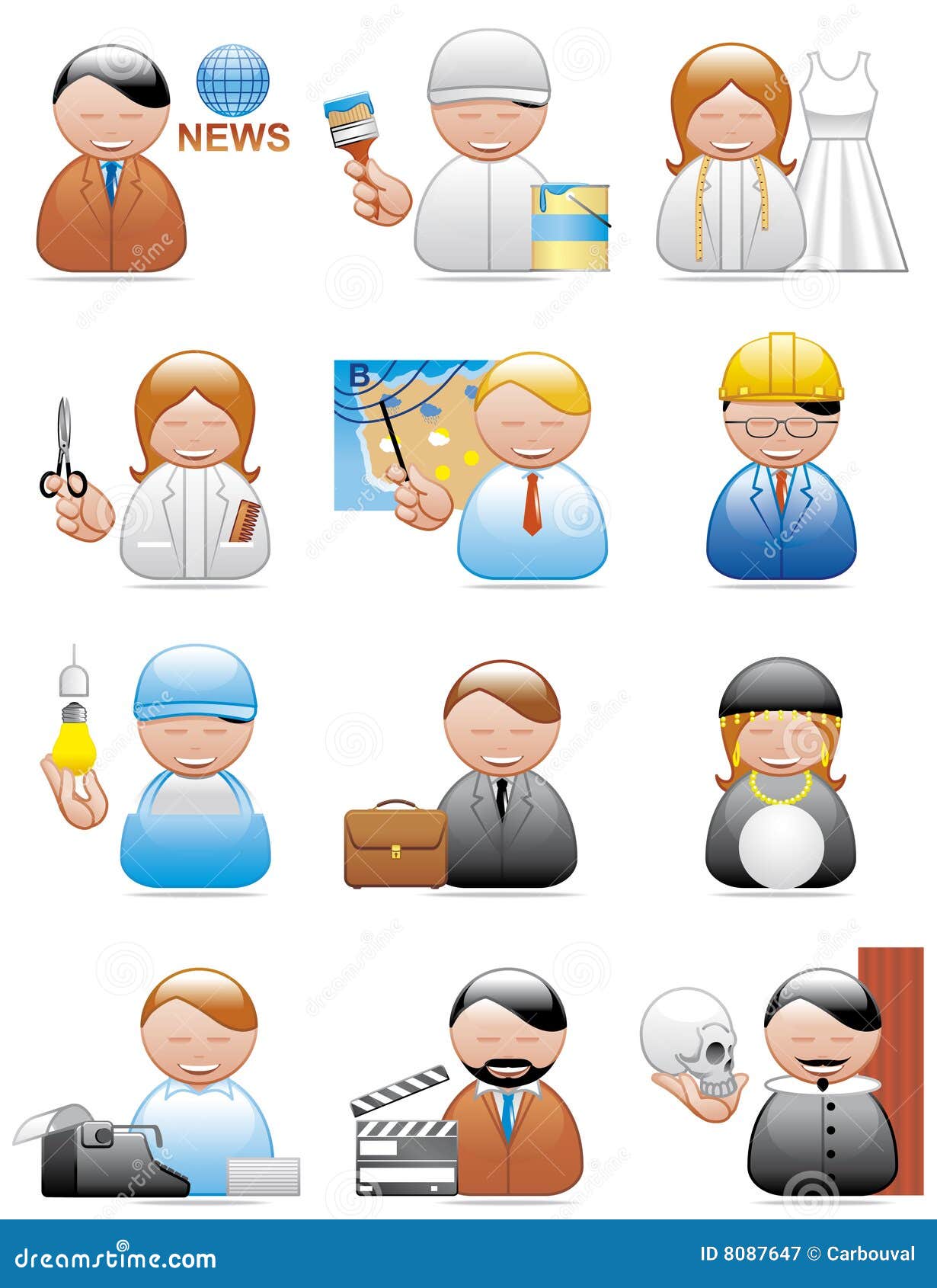 Occupations icons stock vector. Illustration of painter - 8087647