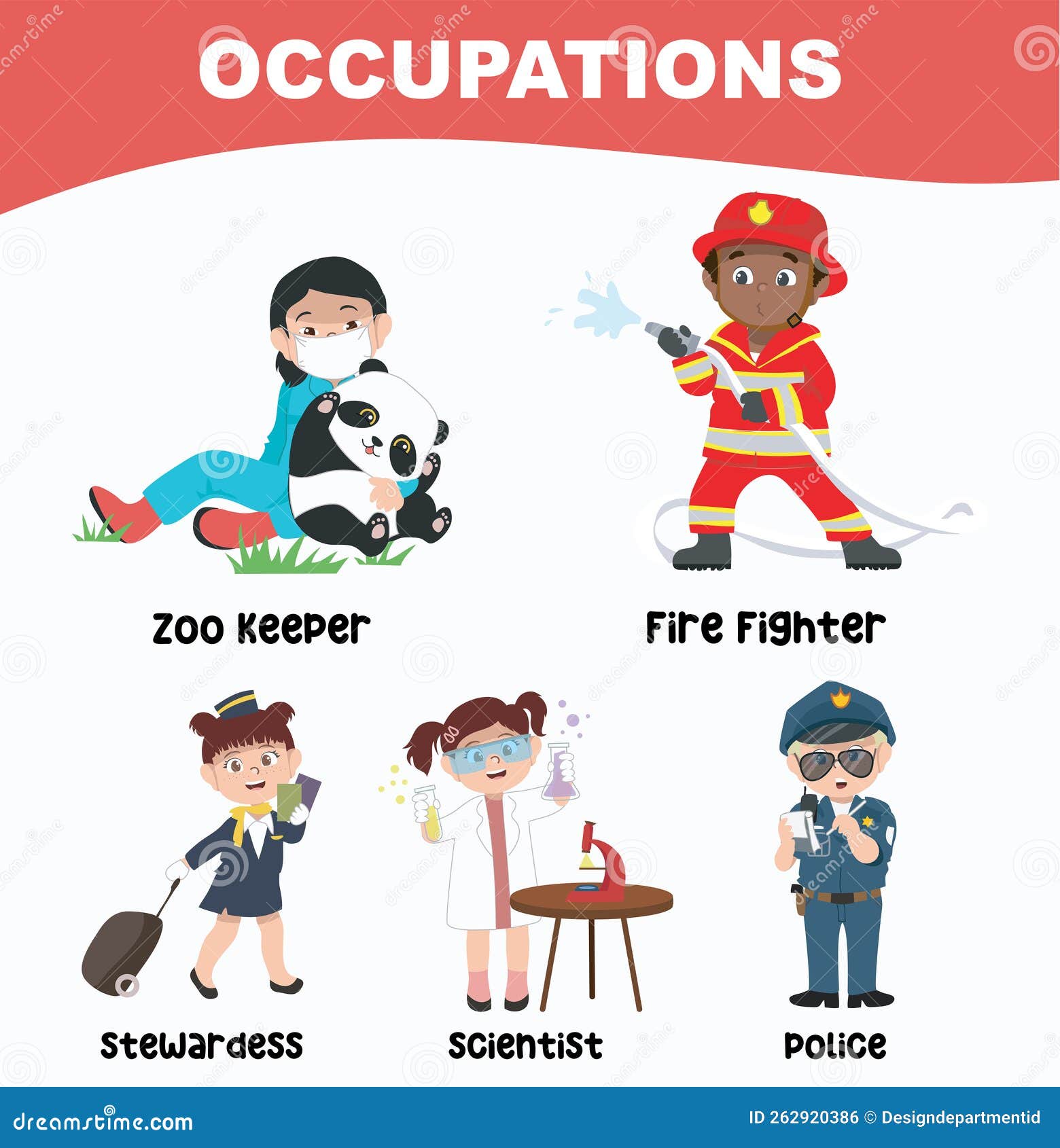 Occupation Poster for Kindergarten or Preschool Classroom. Stock Vector ...