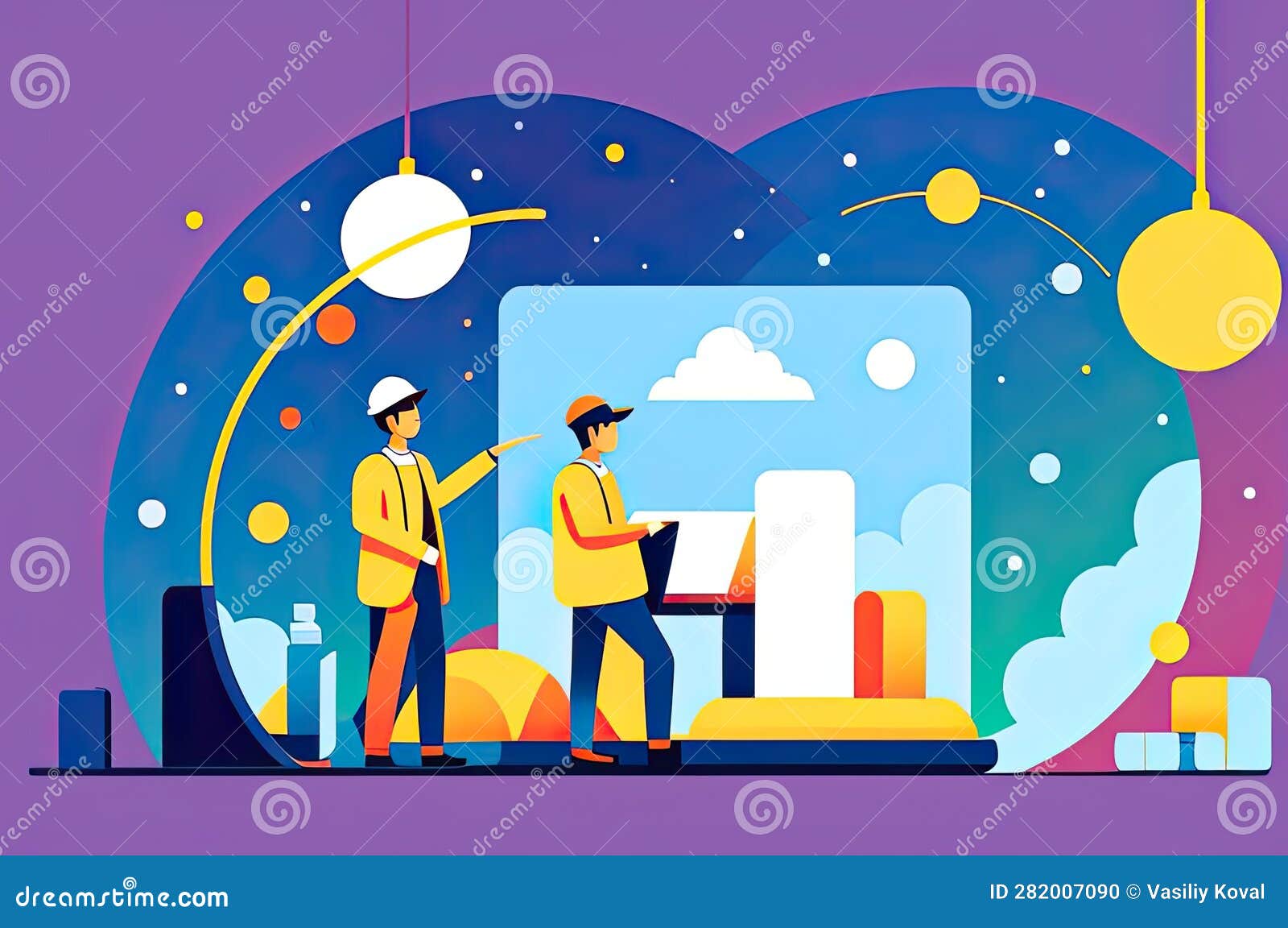 Occupied Businessmen in Cartoon Style. Generative Ai Stock Illustration ...