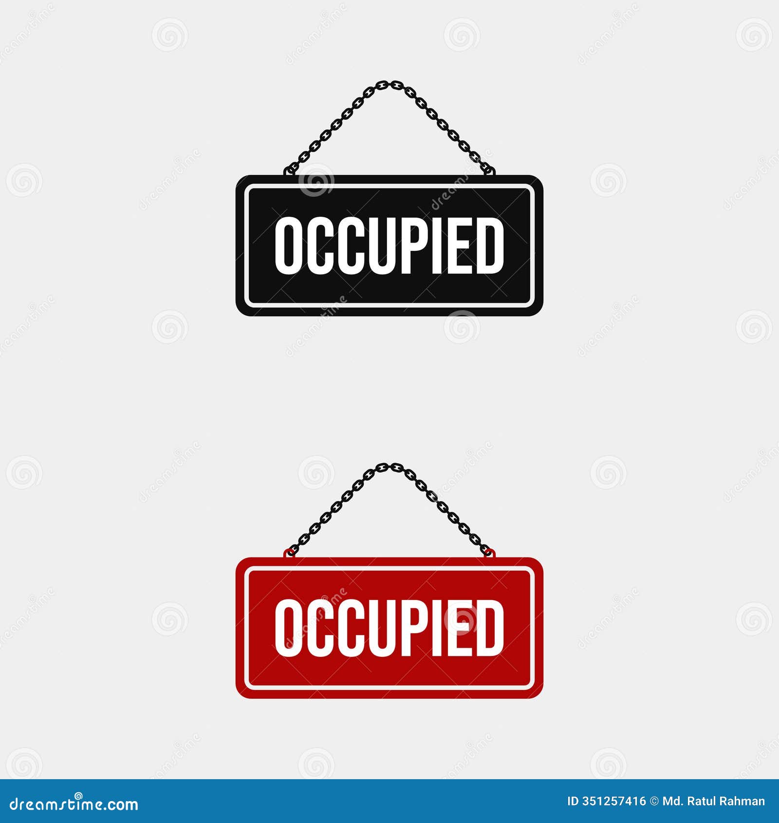 Occupied Flat Signboard Frame Banner Billboard Hanging On Chain Icon ...