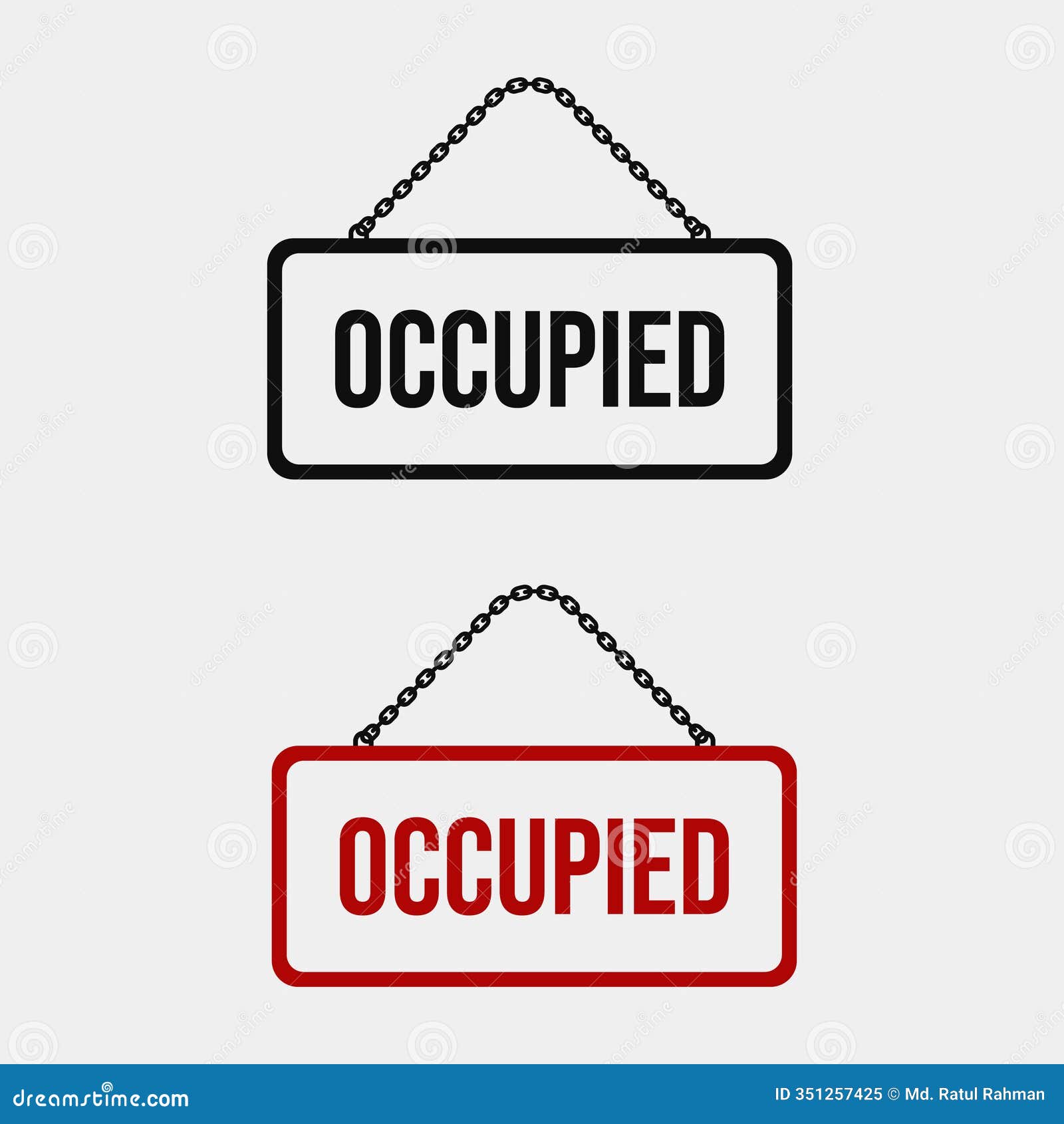 Occupied Flat Signboard Frame Banner Billboard Hanging On Chain Icon ...