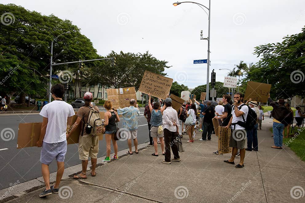 Occupy Honolulu/anti-APEC Protest-28 Editorial Stock Photo - Image of ...