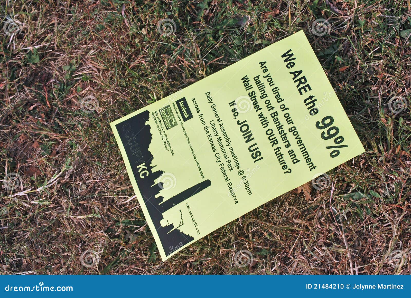 Occupy Kansas City Flyer Dropped on the Ground Editorial Image - Image ...