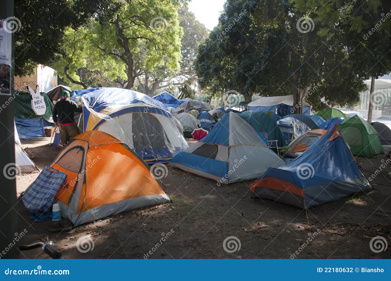 Occupy LA Camping Tent Village Editorial Photography - Image of ground ...