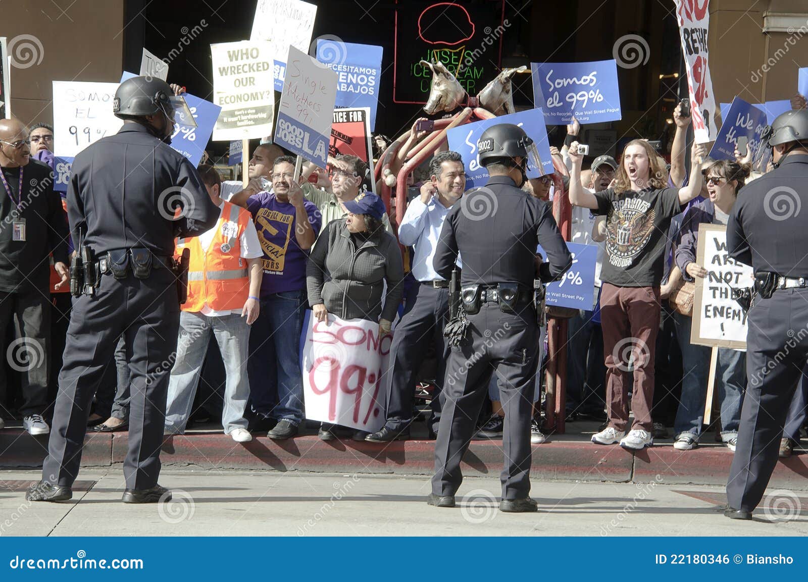 Occupy LA protesters editorial photo. Image of america - 22180346