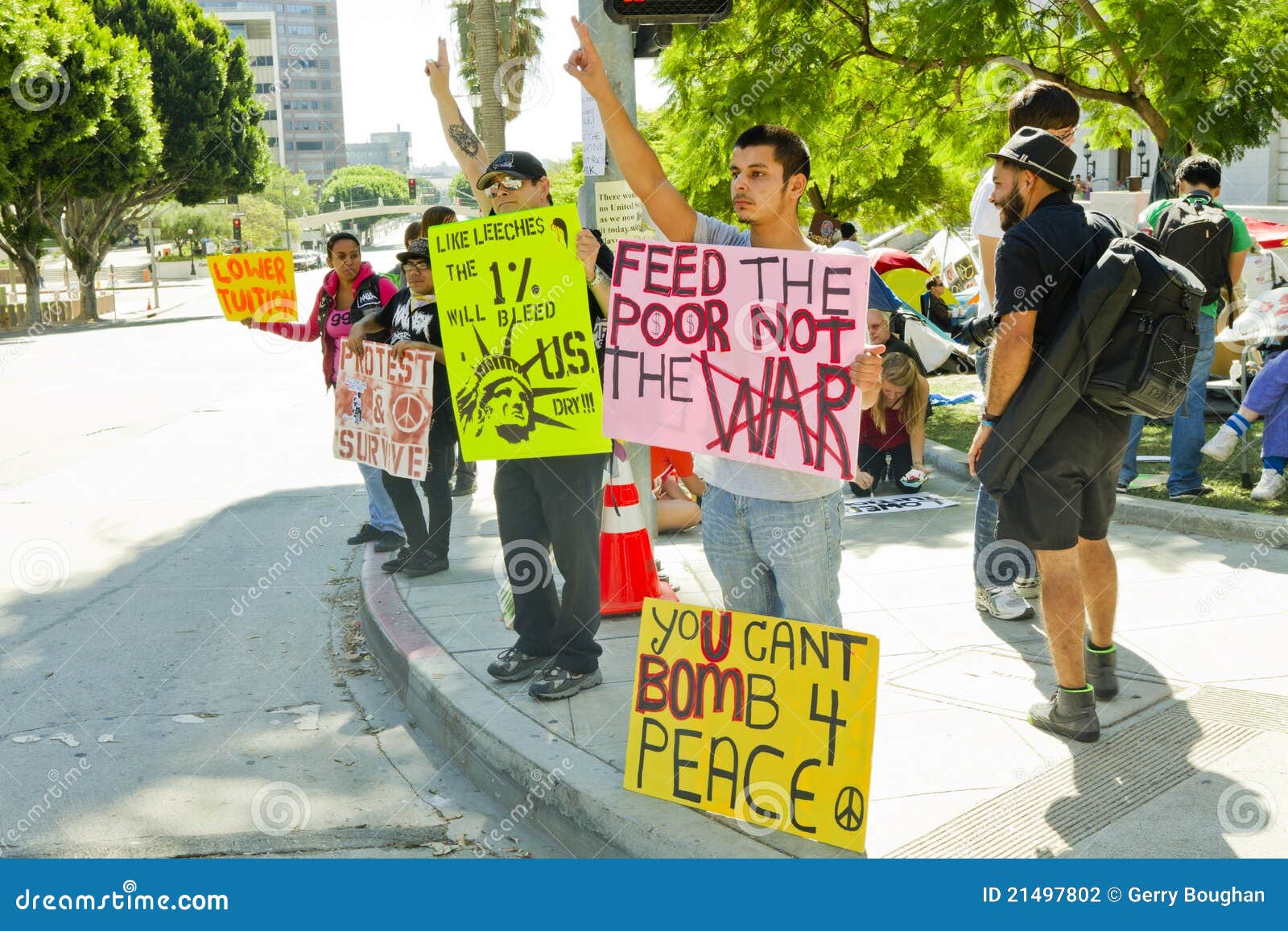 Occupy LA Protesters in Downtown Los Angeles Editorial Photography ...