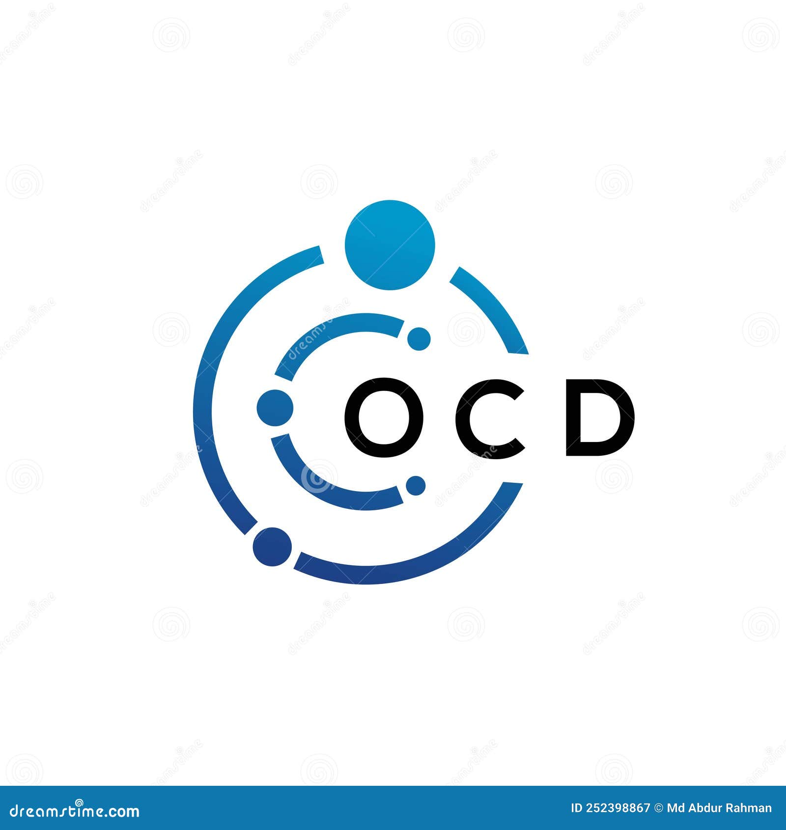 OCD Letter Technology Logo Design on White Background. OCD Creative ...