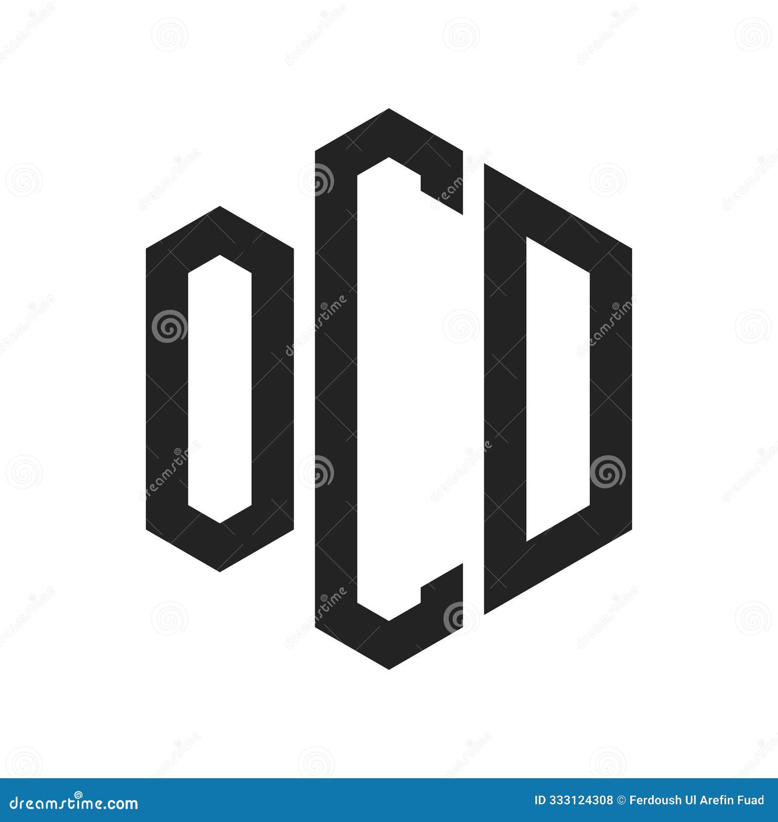 OCD Logo Design. Initial Letter OCD Monogram Logo Using Hexagon Shape ...