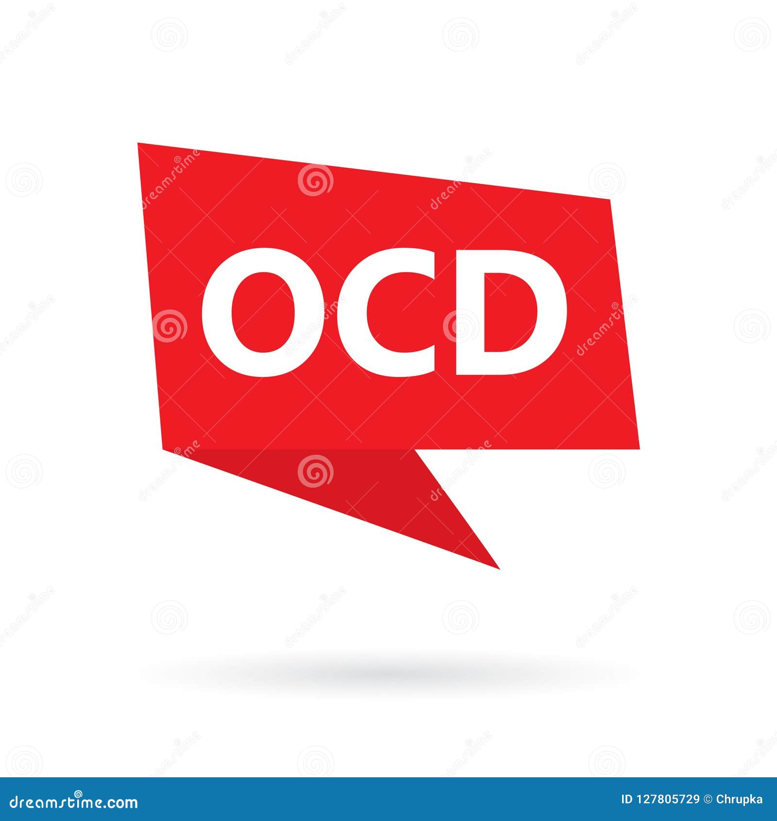 OCD Obsessive Compulsive Disorder Acronym on a Speach Bubble Stock ...