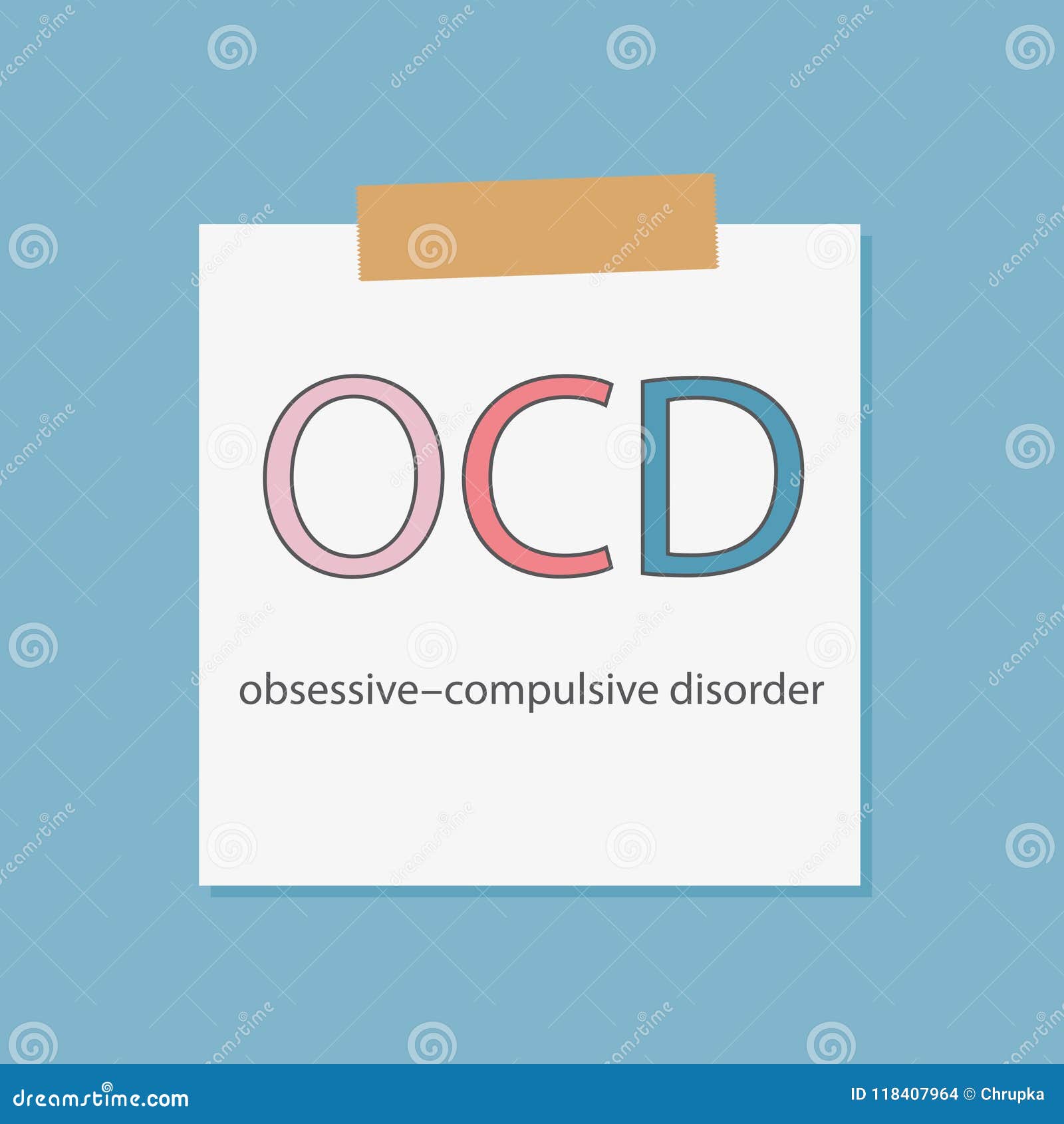 OCD Obsessive Compulsive Disorder Written in a Notebook Paper Stock ...