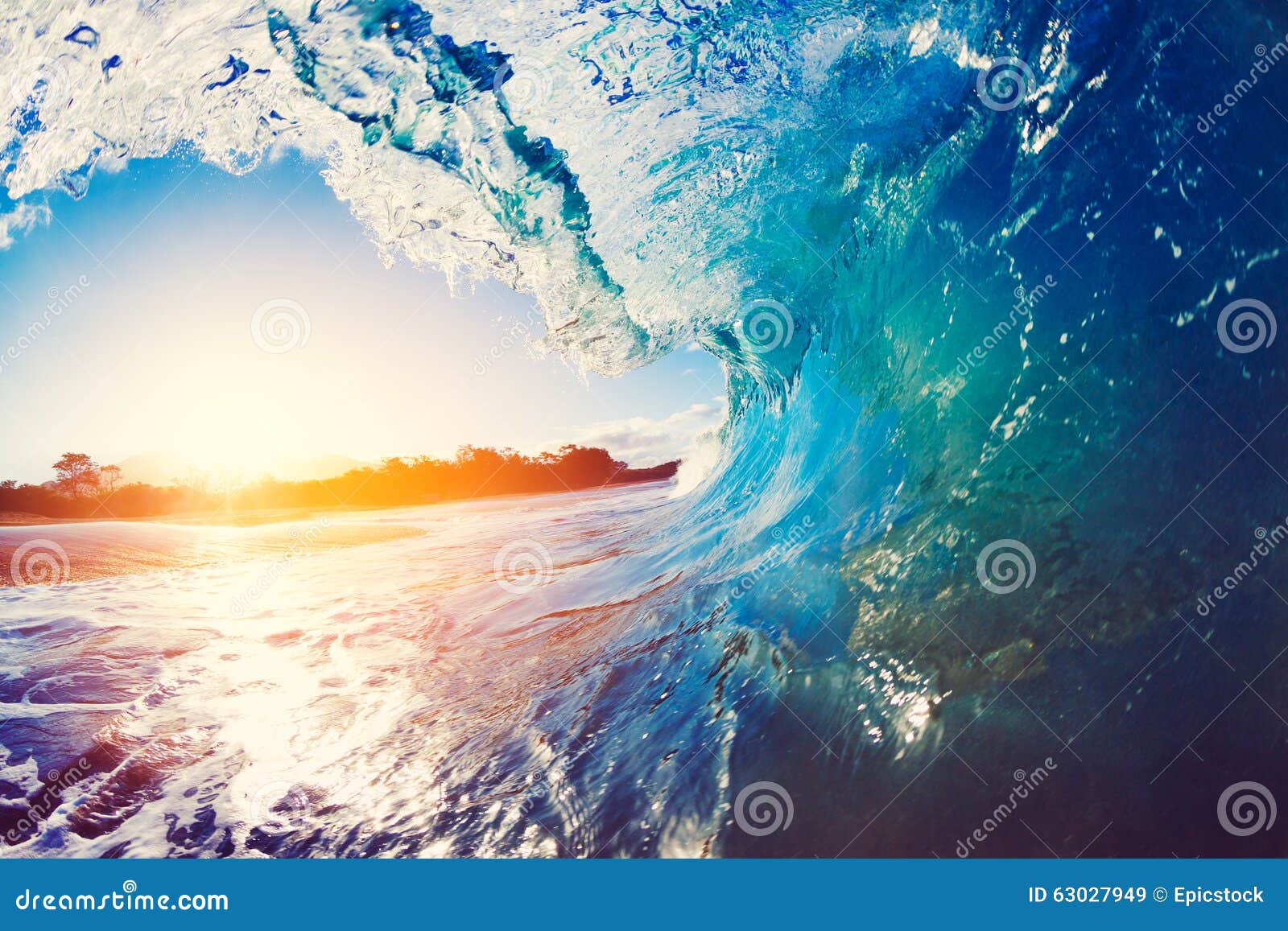 Oceaen Wave at Sunrise stock image. Image of pure, northshore - 63027949