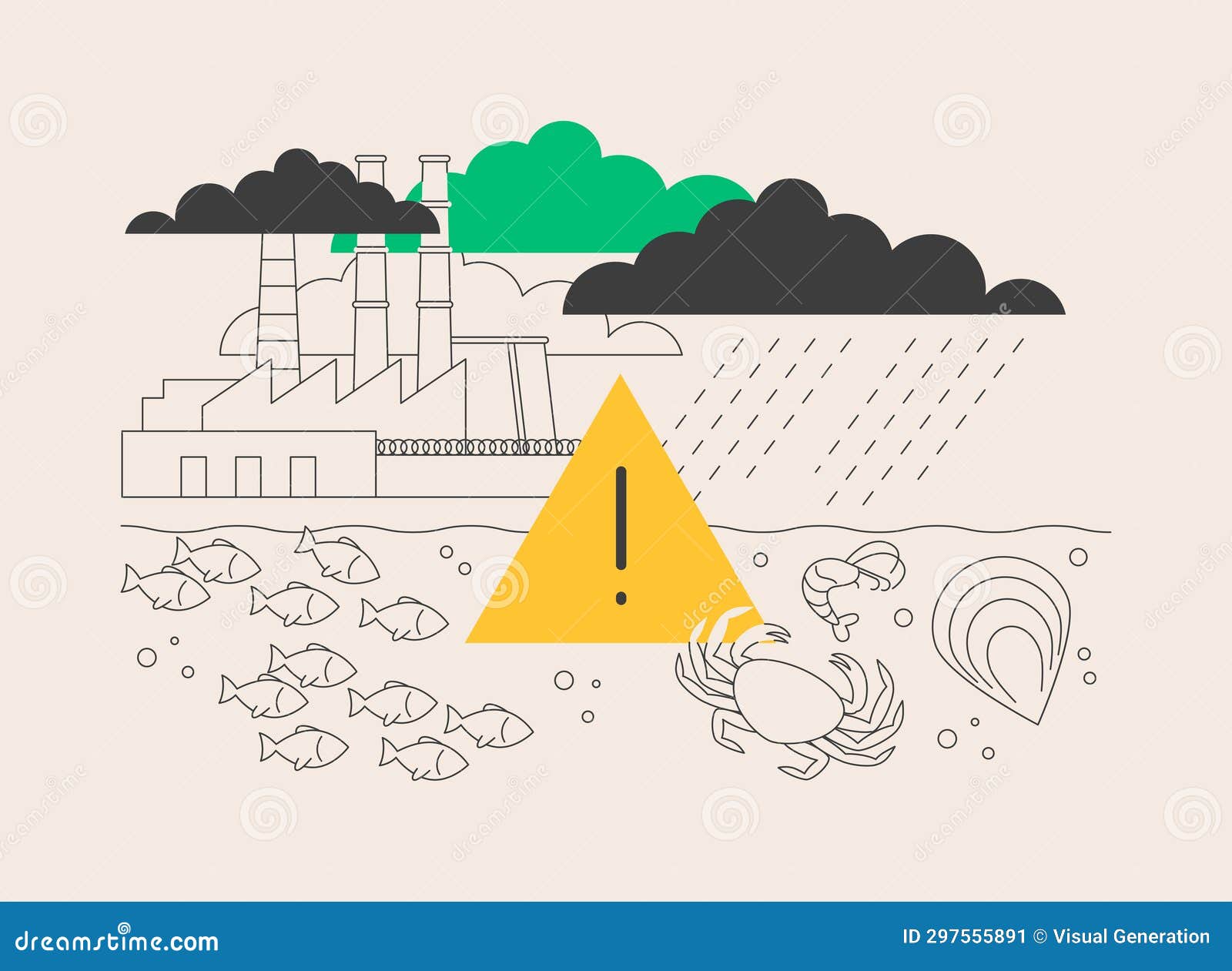 Ocean Acidification With Bleached Coral And Marine Life Decline Royalty ... Ocean Acidification With Bleached Coral And Marine Life Decline Royalty ...