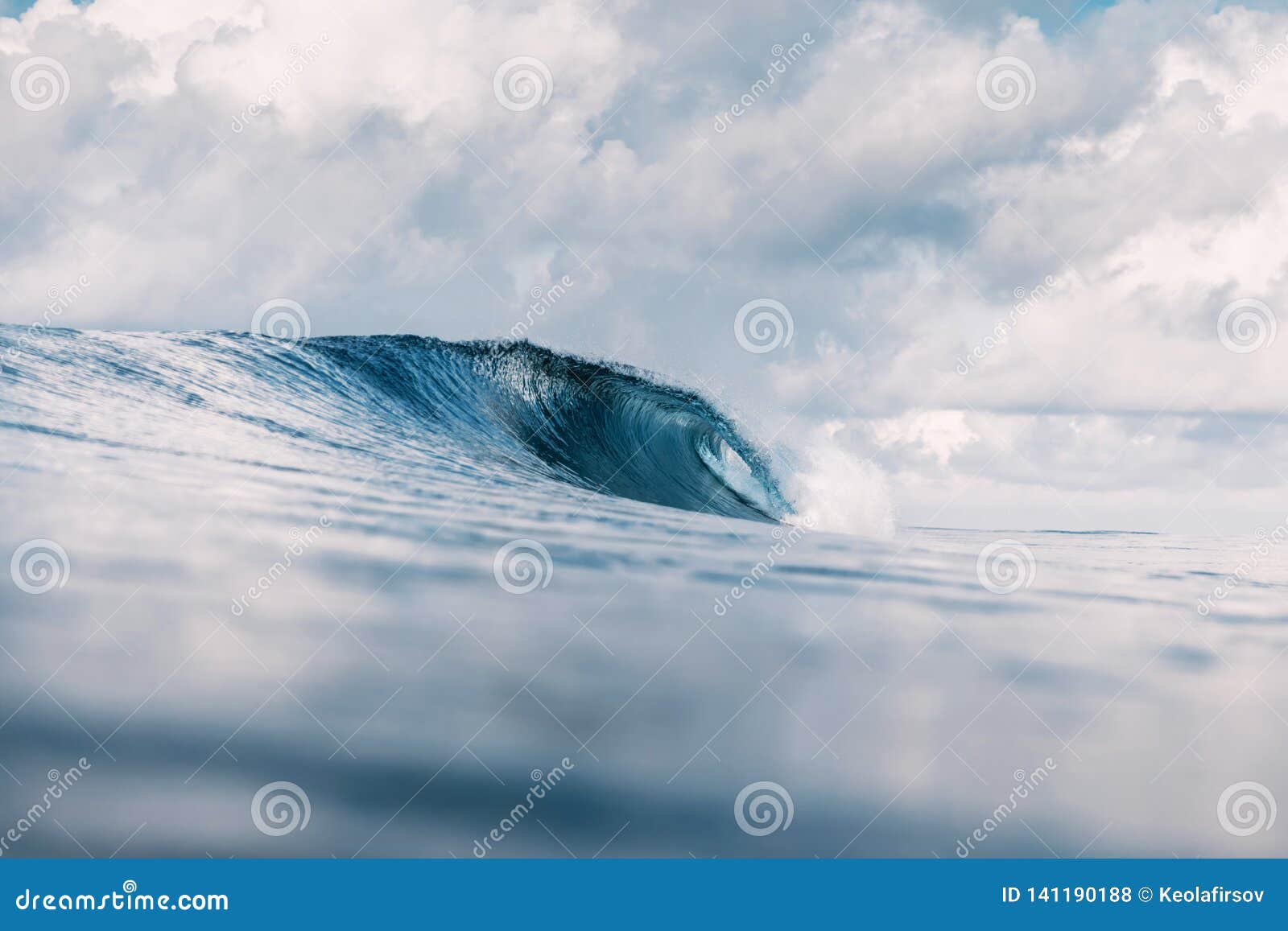 Ocean Barrel Wave in Ocean. Breaking Wave for Surfing Stock Photo ...