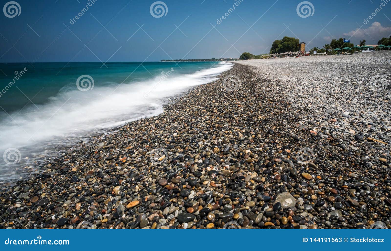 Ocean Beach on the Crete Long Explosure Stock Image - Image of rock ...