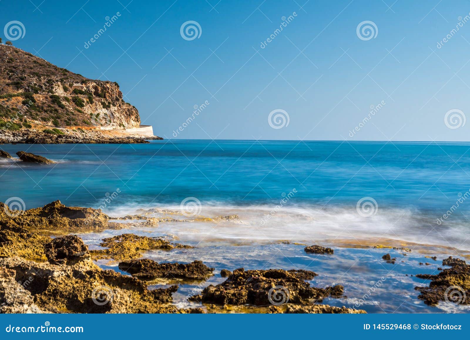 Ocean Beach on the Crete Long Explosure Stock Photo - Image of scenic ...