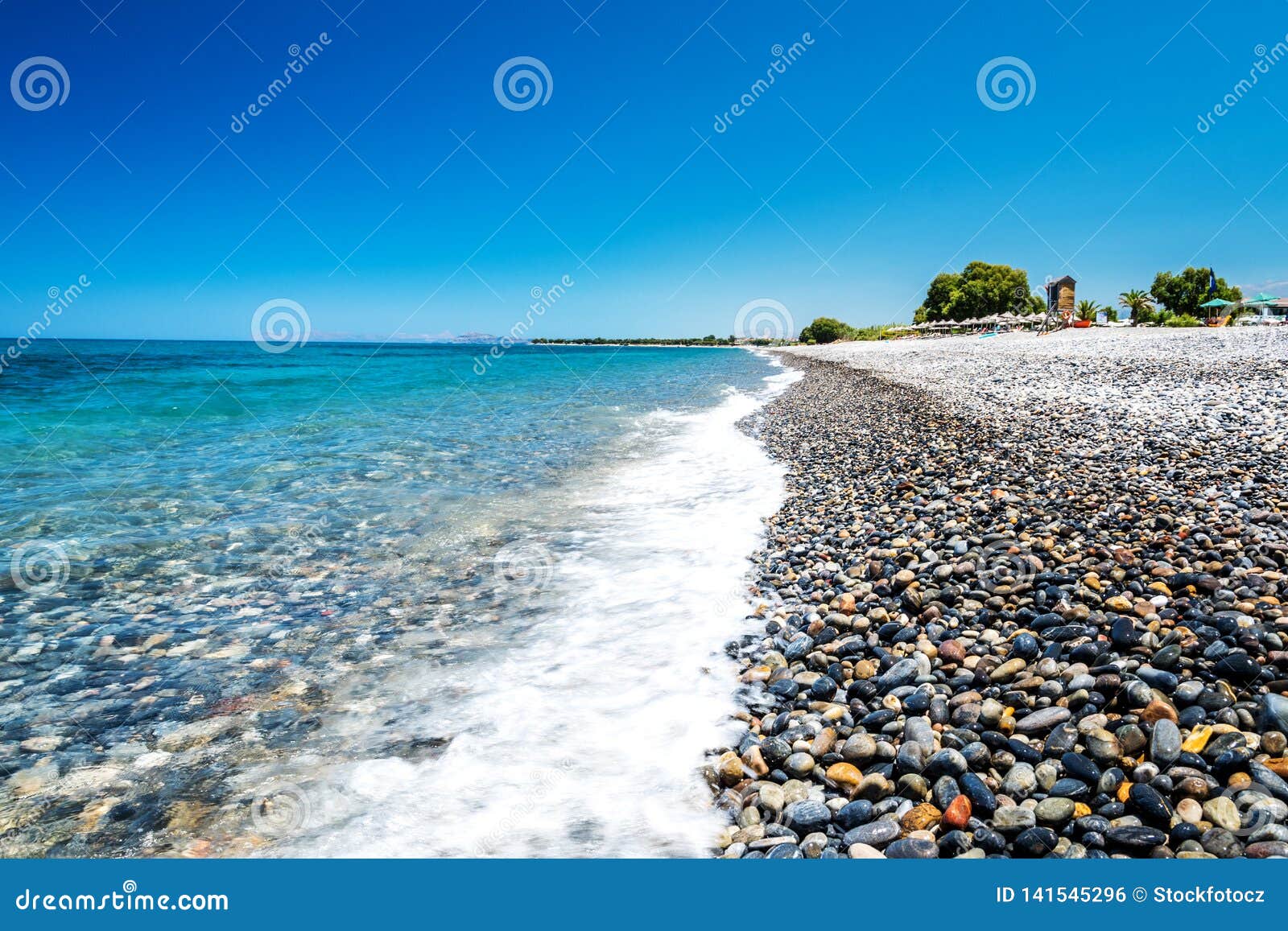 Ocean beach on the Crete stock photo. Image of destination - 141545296