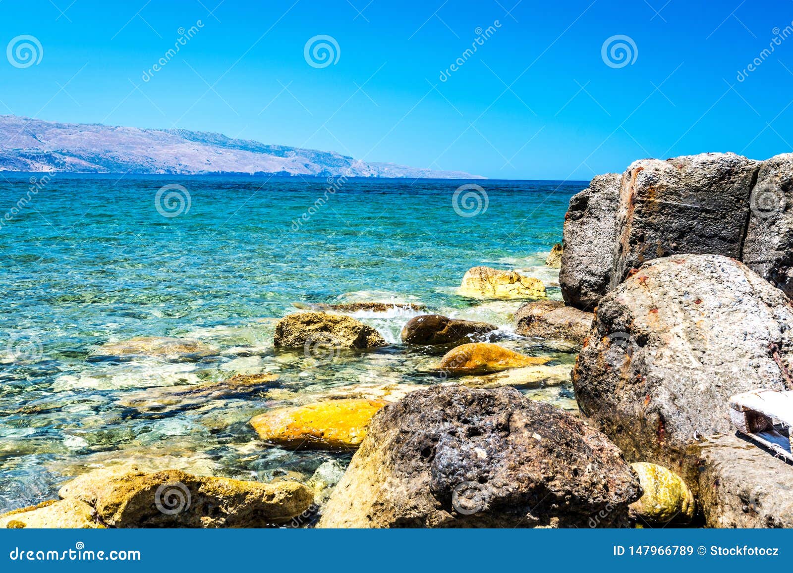 Ocean beach on the Crete stock image. Image of crete - 147966789